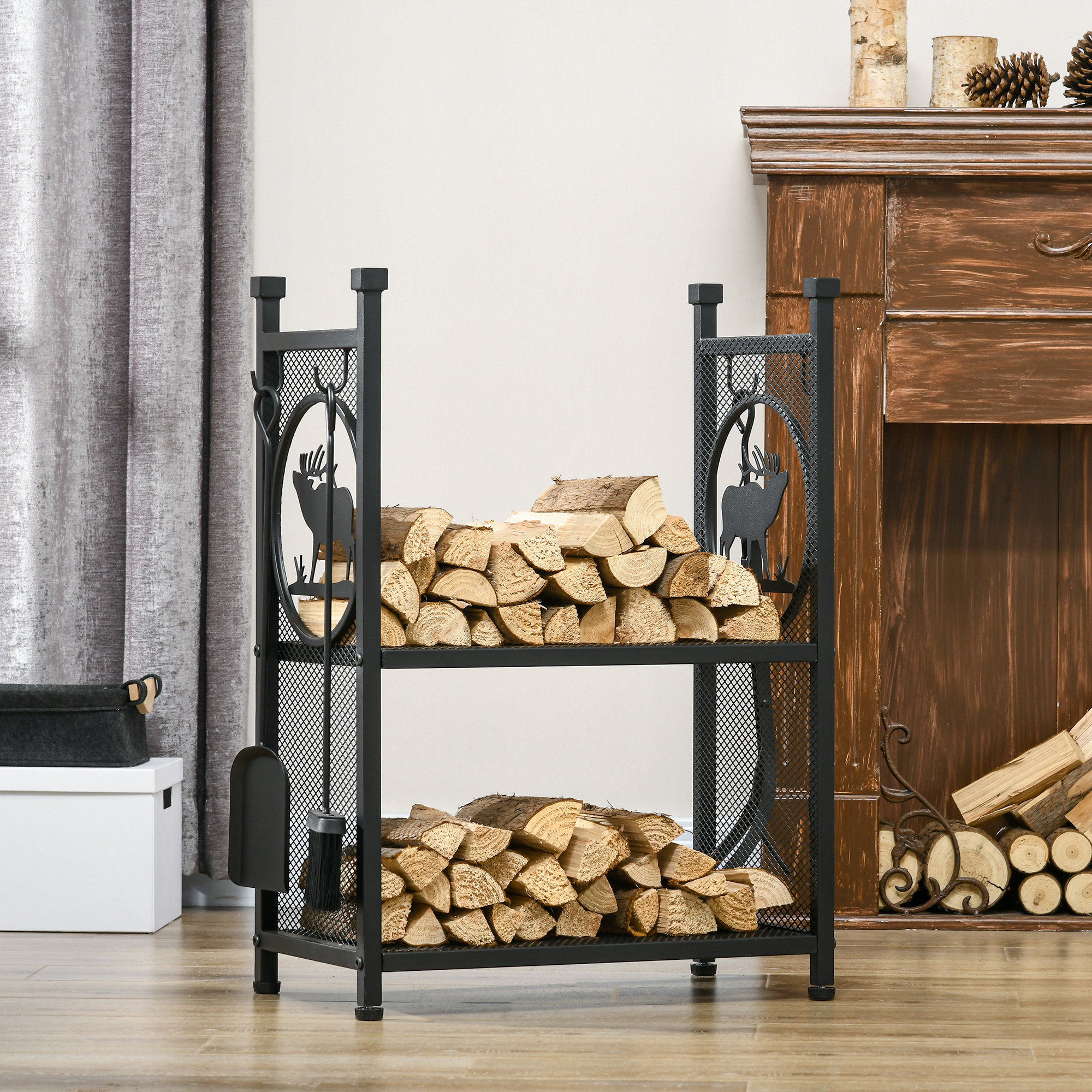 Loon Peak® Gooitzen 21.7'' W Metal Log Rack | Wayfair