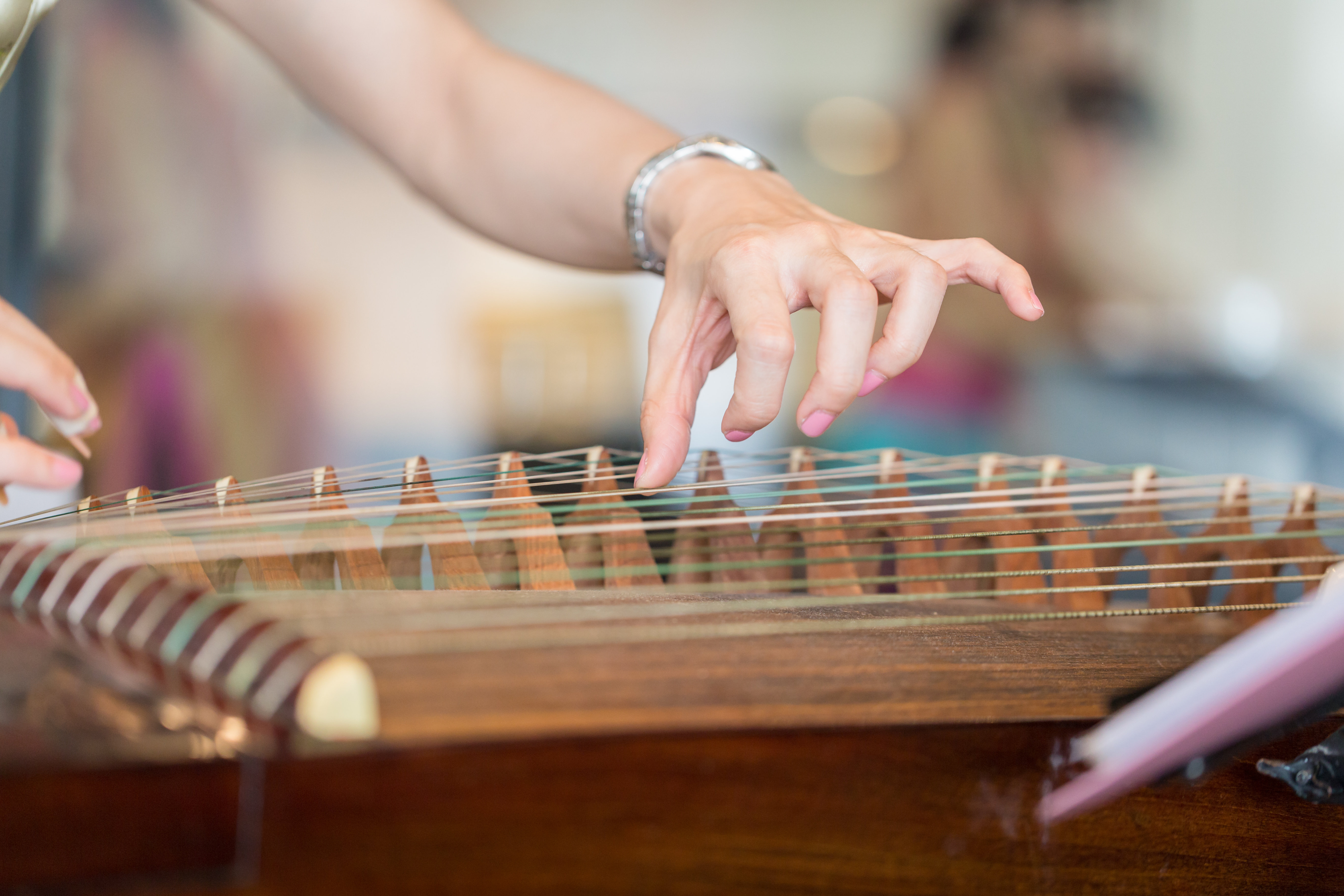 Ebern Designs Woman Playing Guzheng by Suriyapong - Wrapped Canvas ...