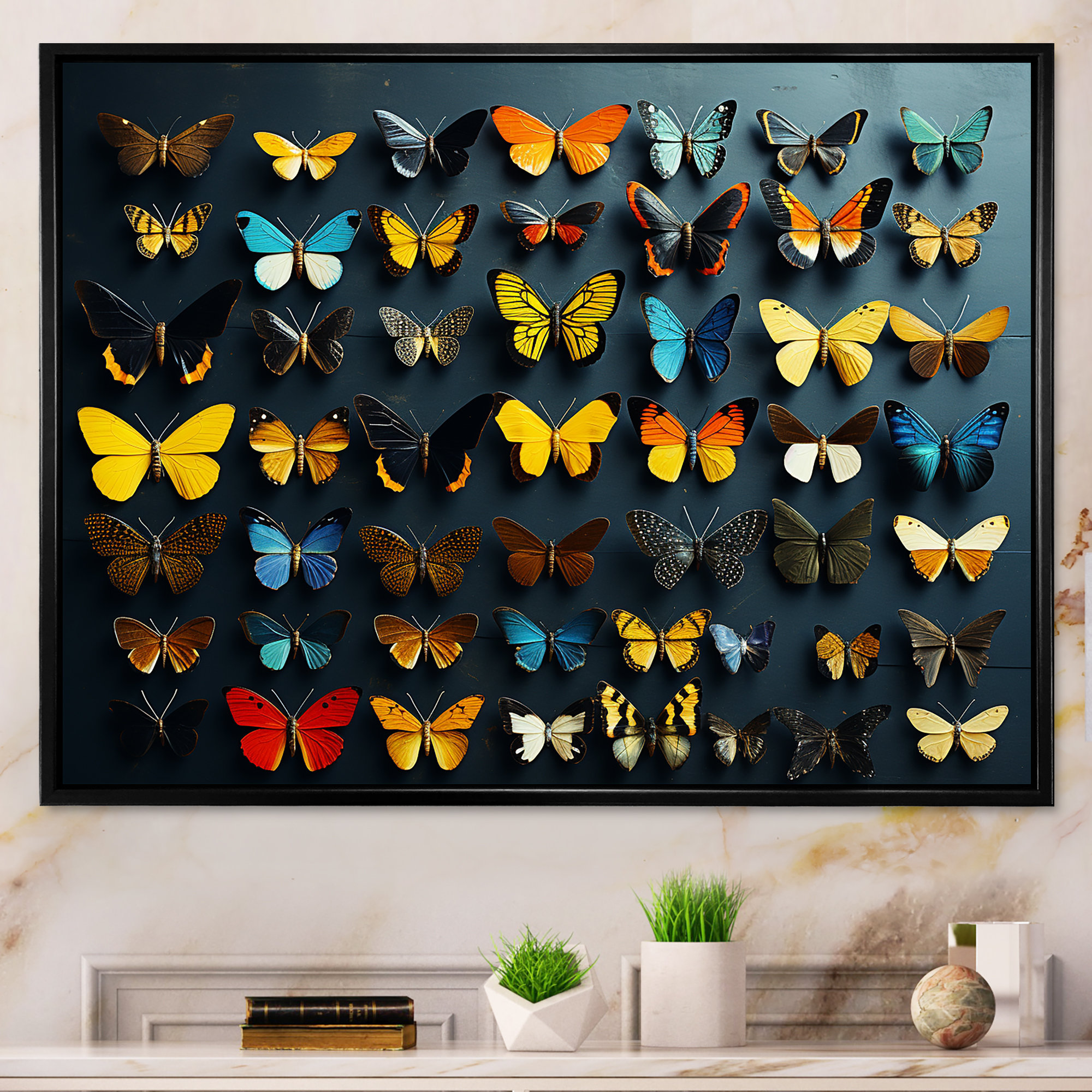 Gracie Oaks Colorful fluttering butterflies collage - Butterflies Wall ...