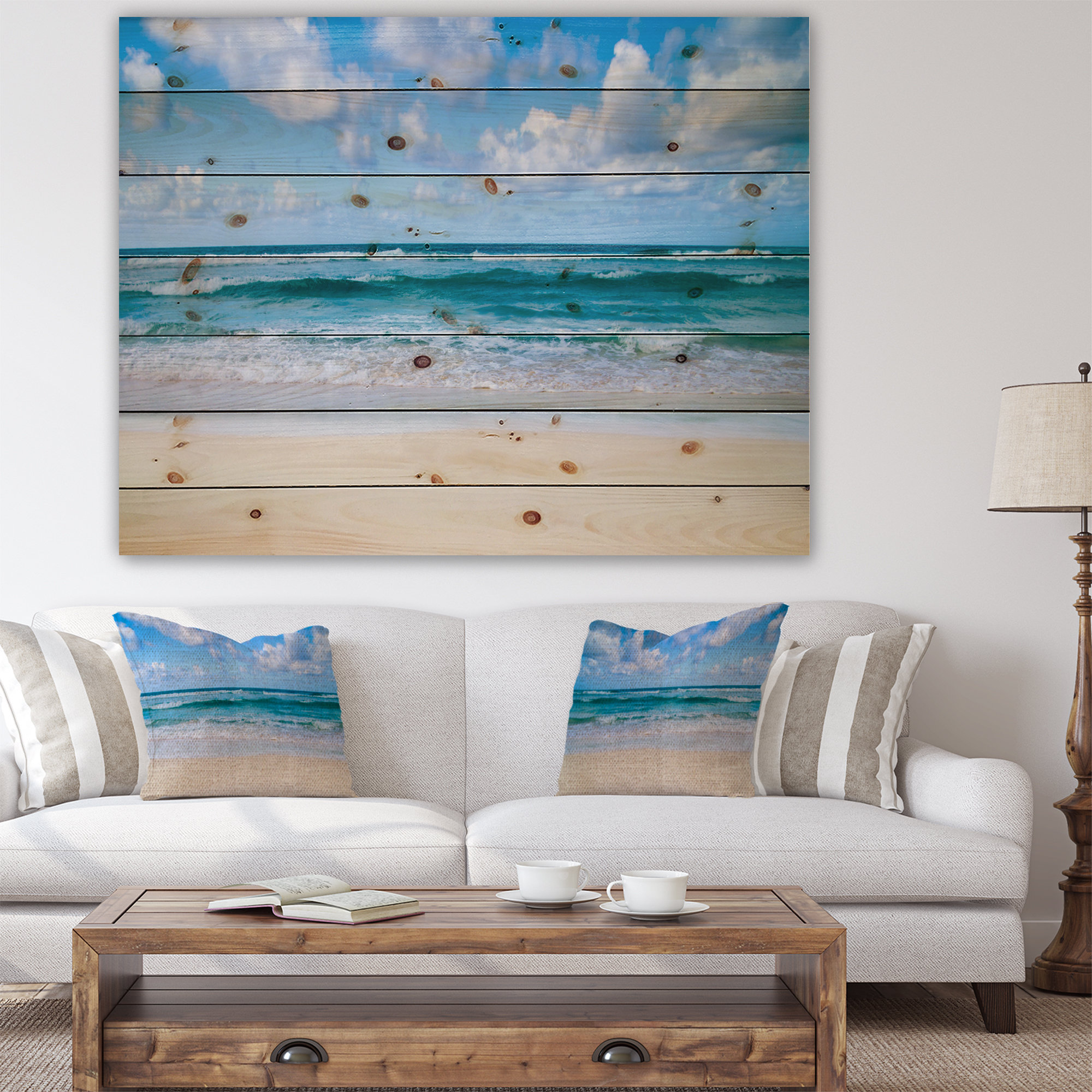 East Urban Home Seashore 'Serene Blue Tropical Beach' Graphic Art ...