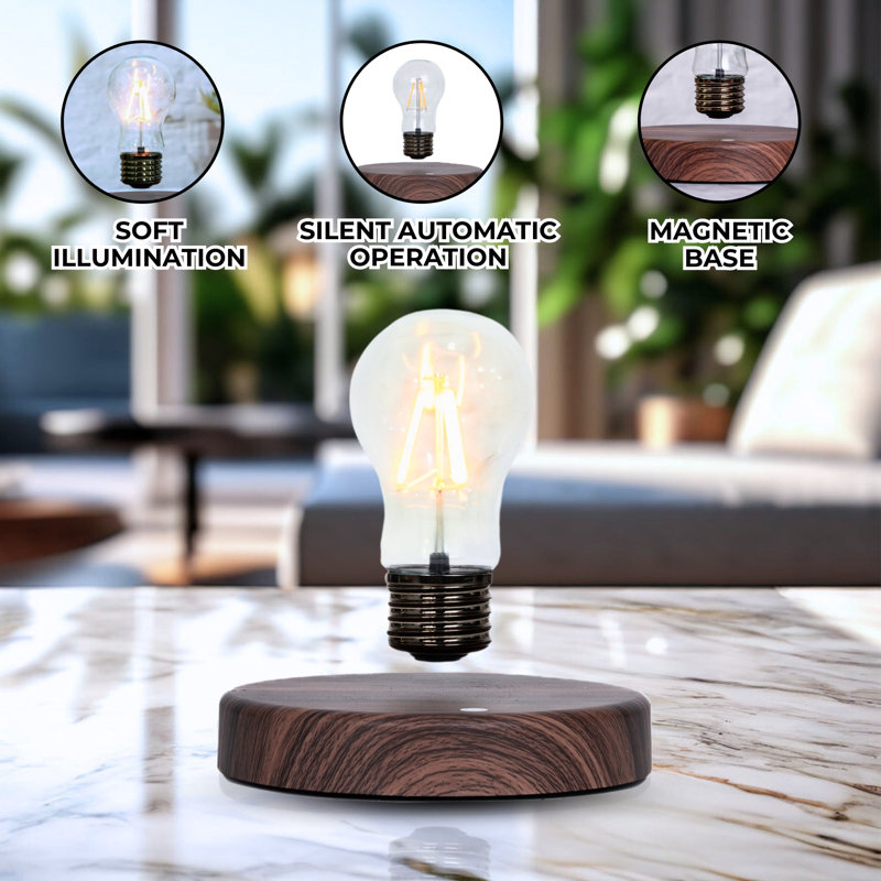 17 Stories MagicGlow Floating Bulb - Silent, Wireless LED Night Light ...