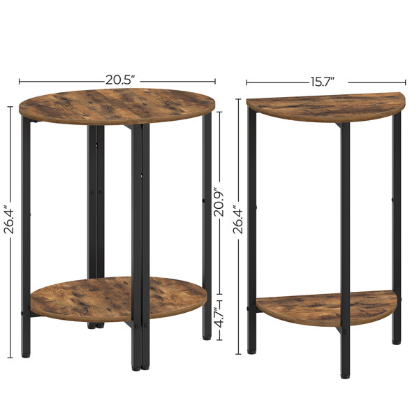 17 Stories 2-tier End Tables Half Round Side Tables Half Moon Table ...
