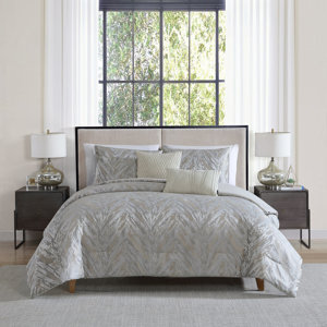 Tahari Home Olivia 5-Piece Ivory Jacquard Comforter Set | Wayfair
