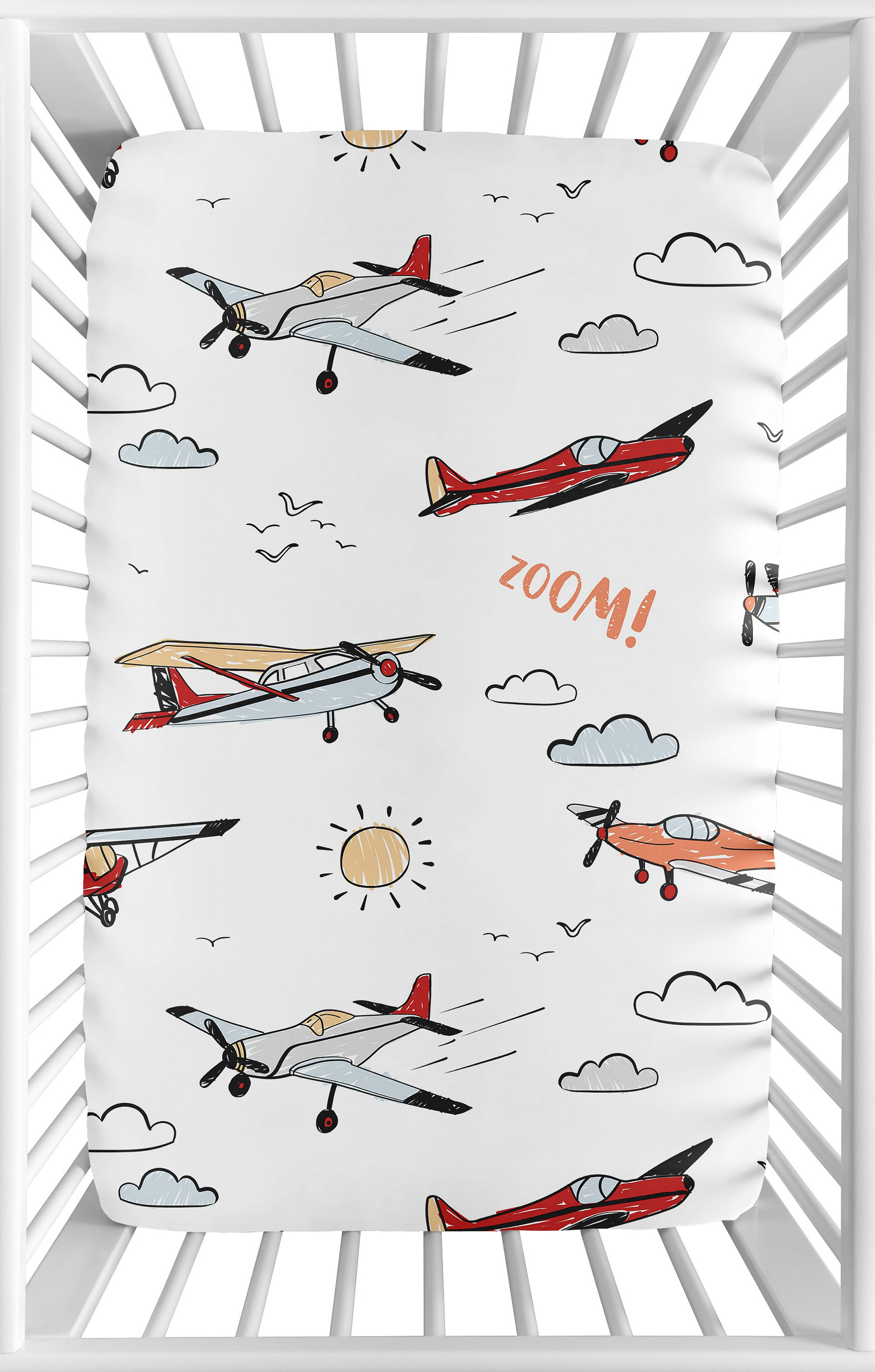 Sweet Jojo Designs Vintage Airplane Mini Fitted Crib Sheet - Wayfair Canada
