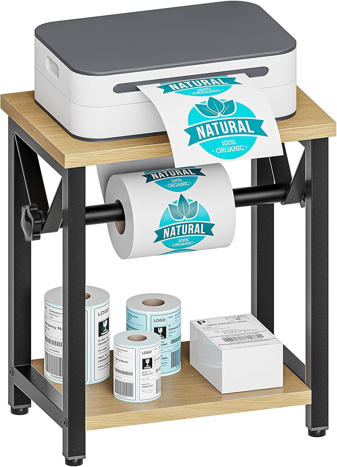 XIANGXIELISHE Rolls And Fanfold Labels, Wooden Thermal Label Holder ...