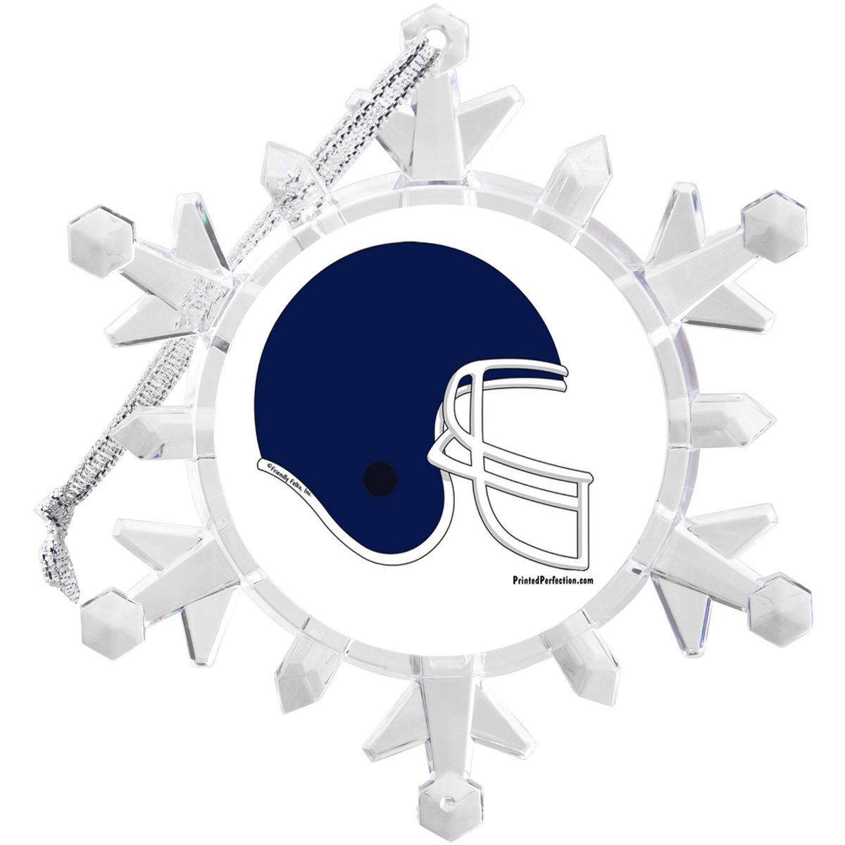 Printed Perfection Personalized Football Helmet - Dark Blue Lighted LED Snow Flake Christmas ...