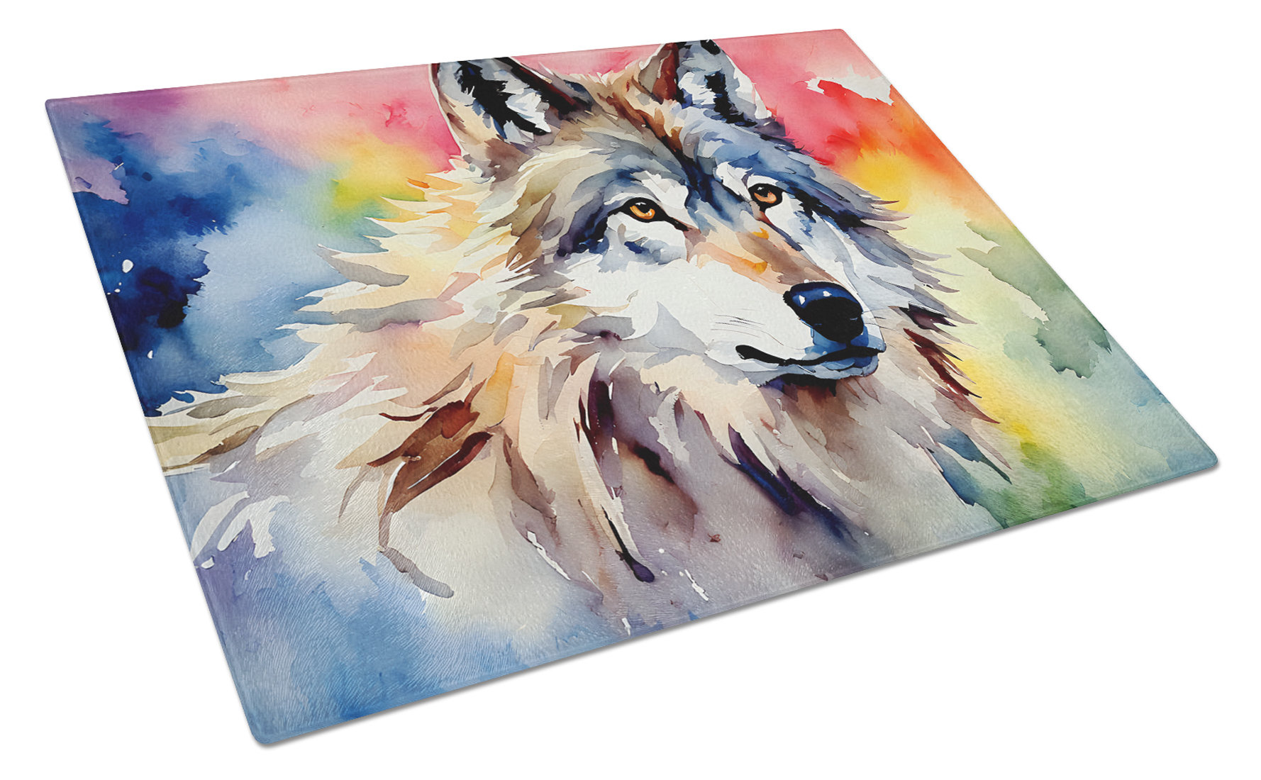 Caroline's Treasures Wolves Wolf Glass Cutting Board Large | Wayfair