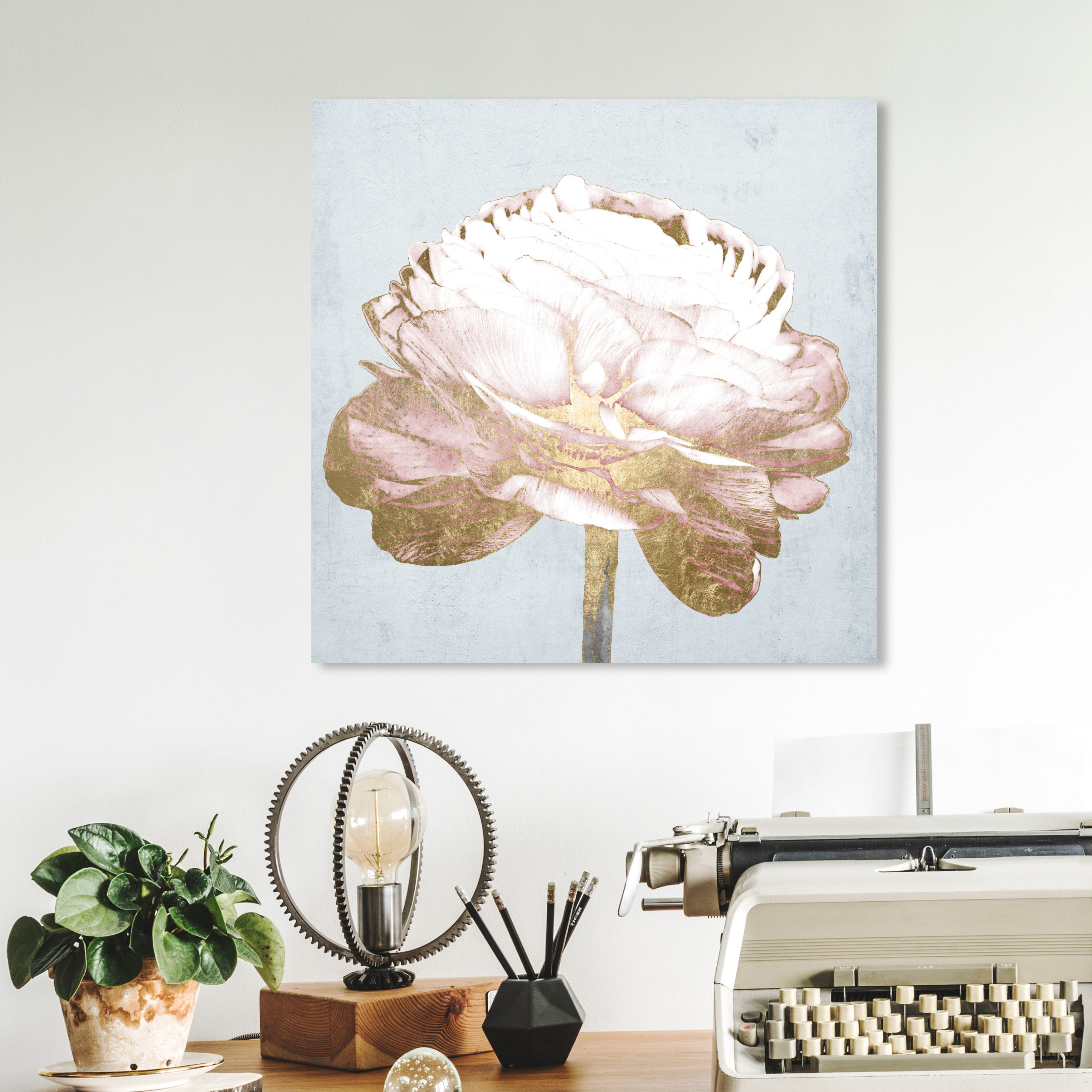 House of Hampton Blush and Dusty Azure Florals - Graphic Art Print ...