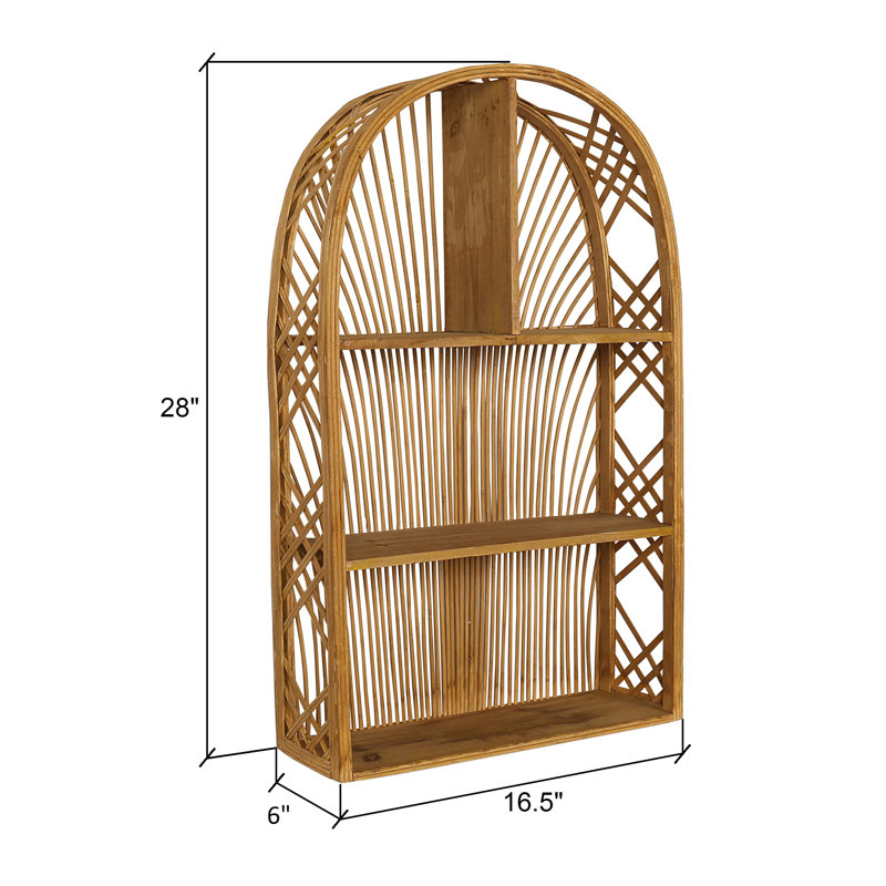 Bay Isle Home™ Harmony Arch Rattan Boho Tiered Wall Shelf & Reviews ...