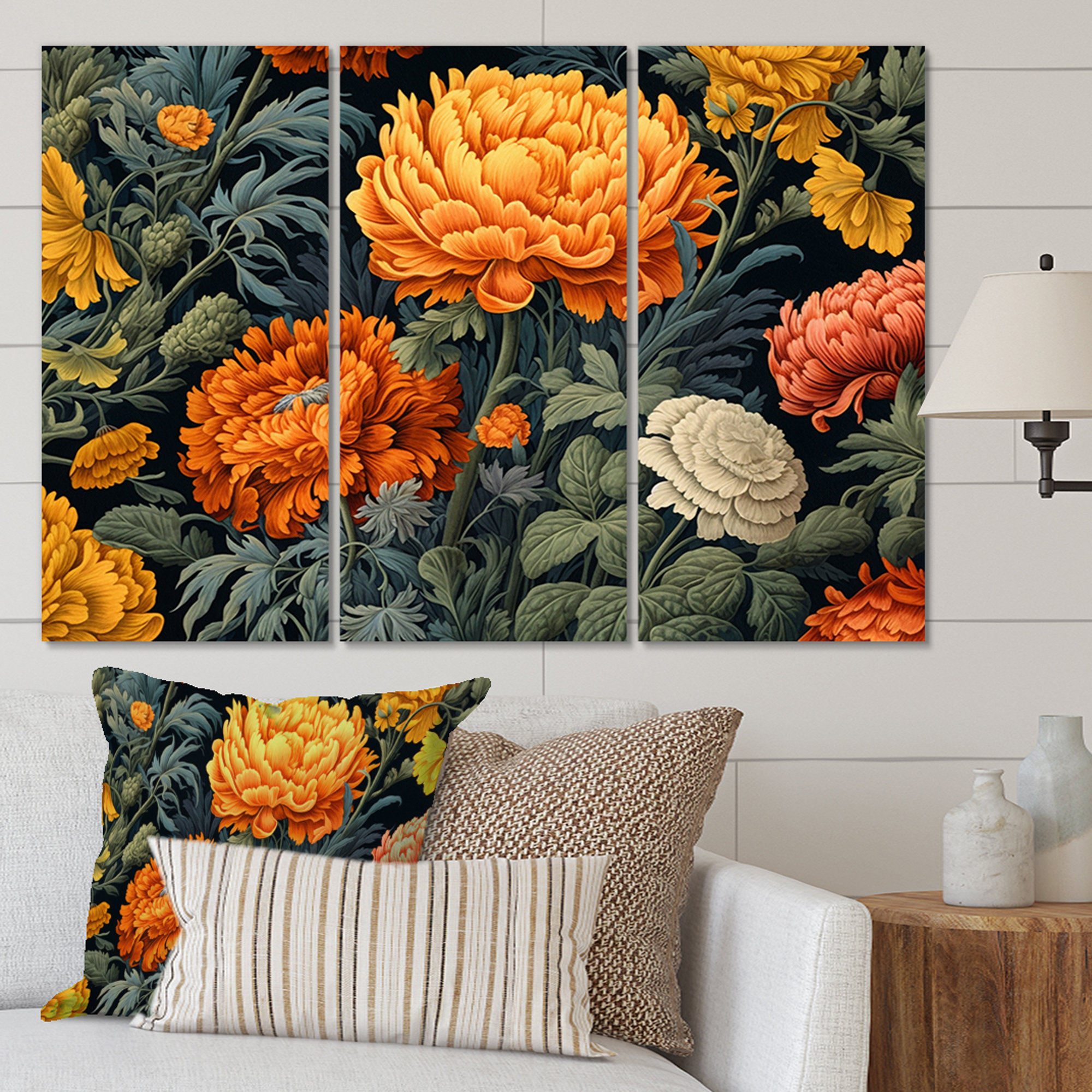 Winston Porter Orange Green Marigold Brilliance I - Floral Canvas Print ...