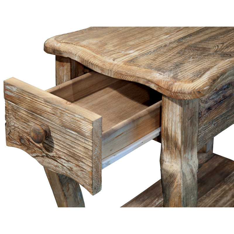 Kelly Clarkson Home Francoise 23" Wide Rustic Wooden End Table with 1 ...