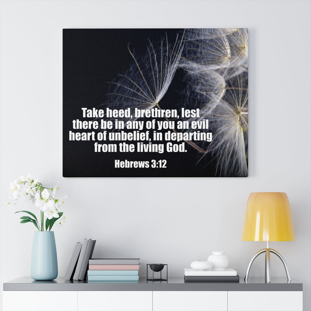 Trinx Take Heed Hebrews 3:12 Christian Home Décor Wall Art Scripture ...
