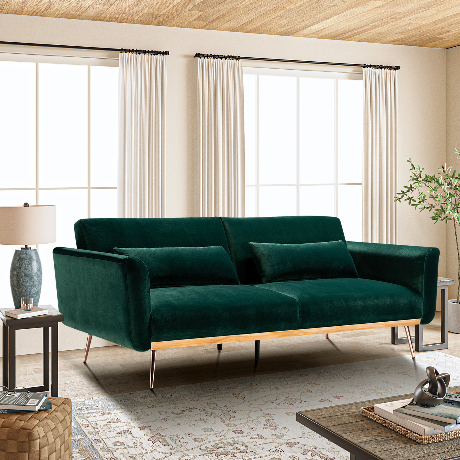 Etta Avenue Maxwell 83 Velvet Sofa Reviews Wayfair