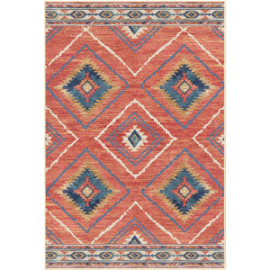 Bungalow Rose Southwestern Red Area Rug | Wayfair