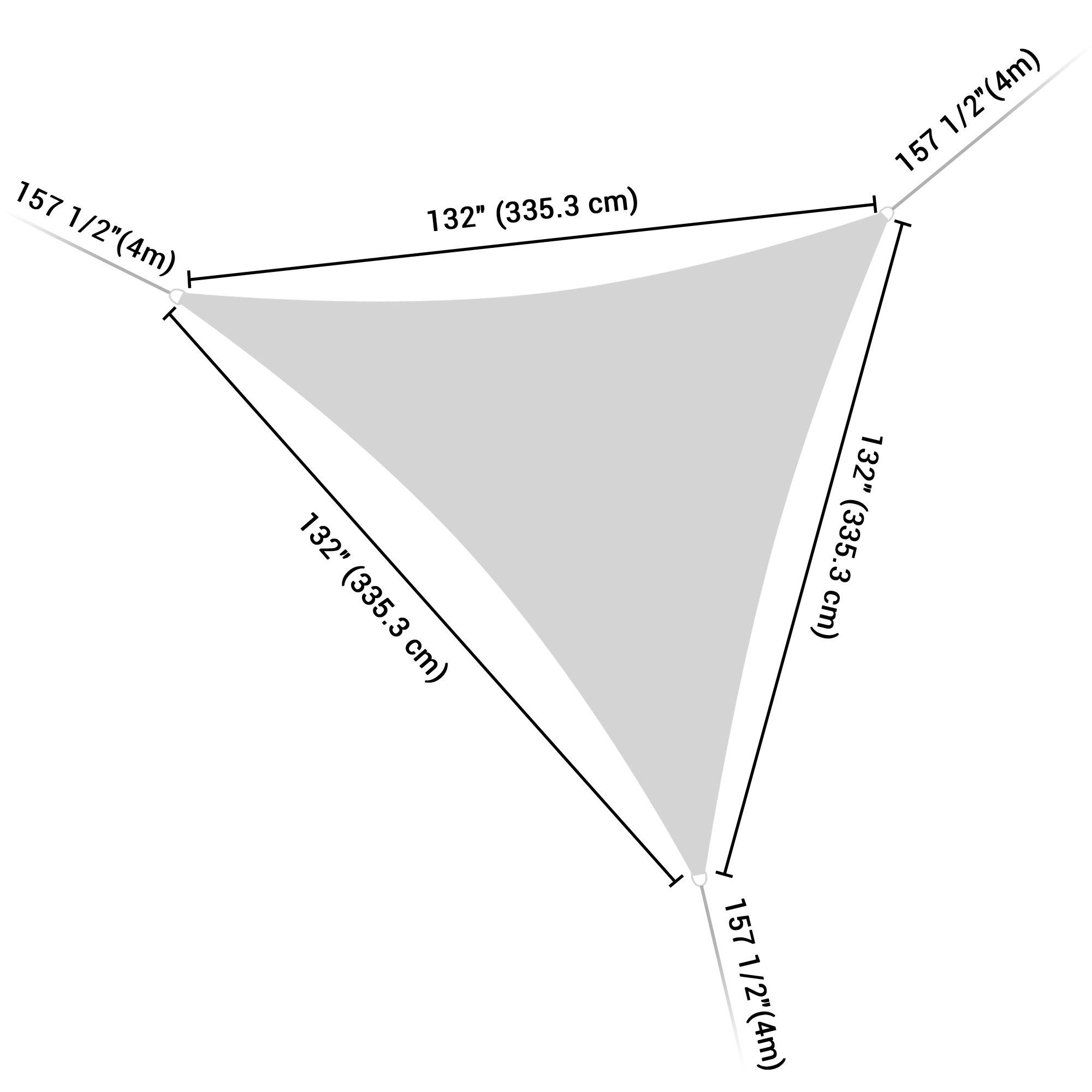 Yescom 11.5' Triangle Sun Shade Sail Patio Deck Beach Garden Yard ...