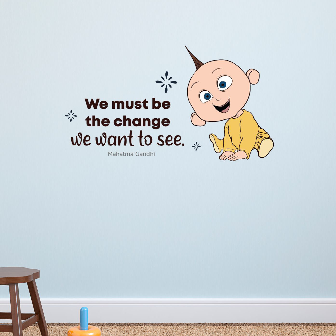 Zoomie Kids Be the Change Cute Baby Life Quote Vinyl Wall Decal | Wayfair