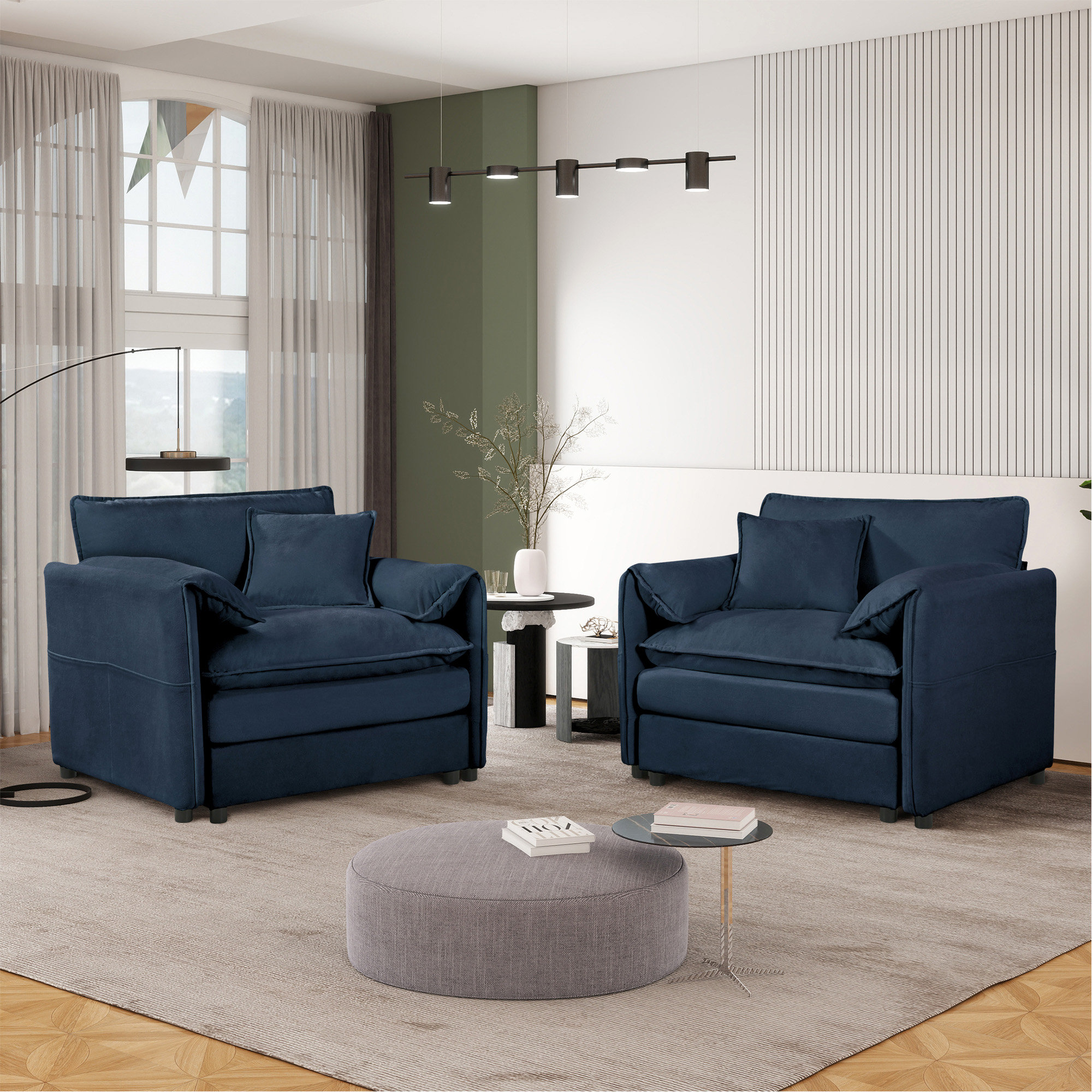 Latitude Run® Luxurious Oversized Chenille Chair Set For All Rooms ...