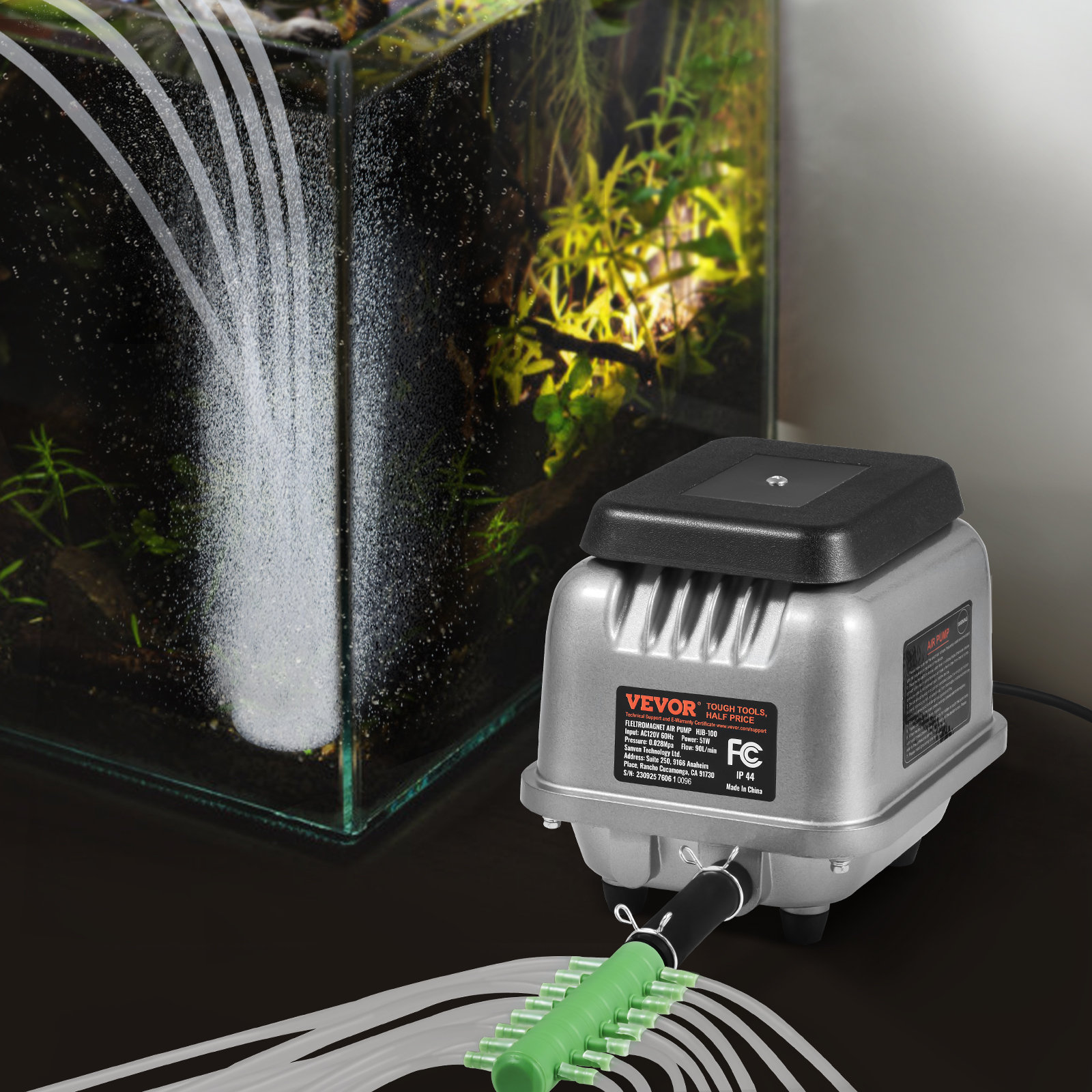 17 Stories Linear Air Pump, 109L/Min Air Flow Septic Aerator Pump ...