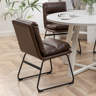 George Oliver Innes 5-Piece Round Dining Set, Trestle Dining Table with ...