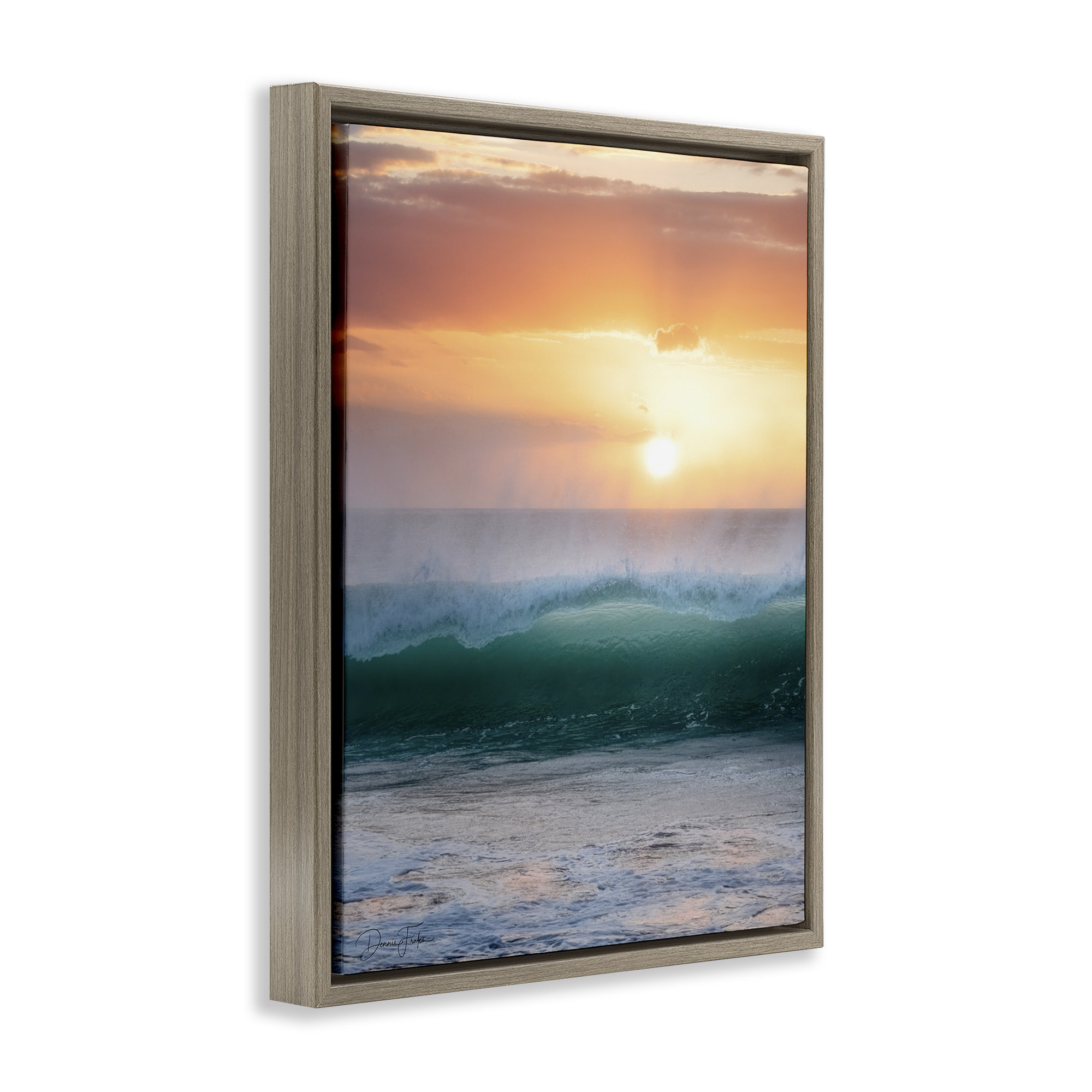 Dovecove Breaking Sea Wave Framed Floater Canvas Wall Art by Dennis ...