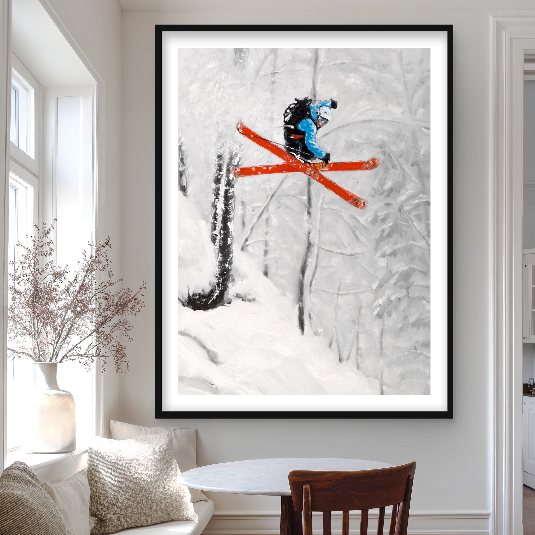 Lark Manor™ Gray Man Cave Print - Skiing in Steep Offpiste Terrain ...
