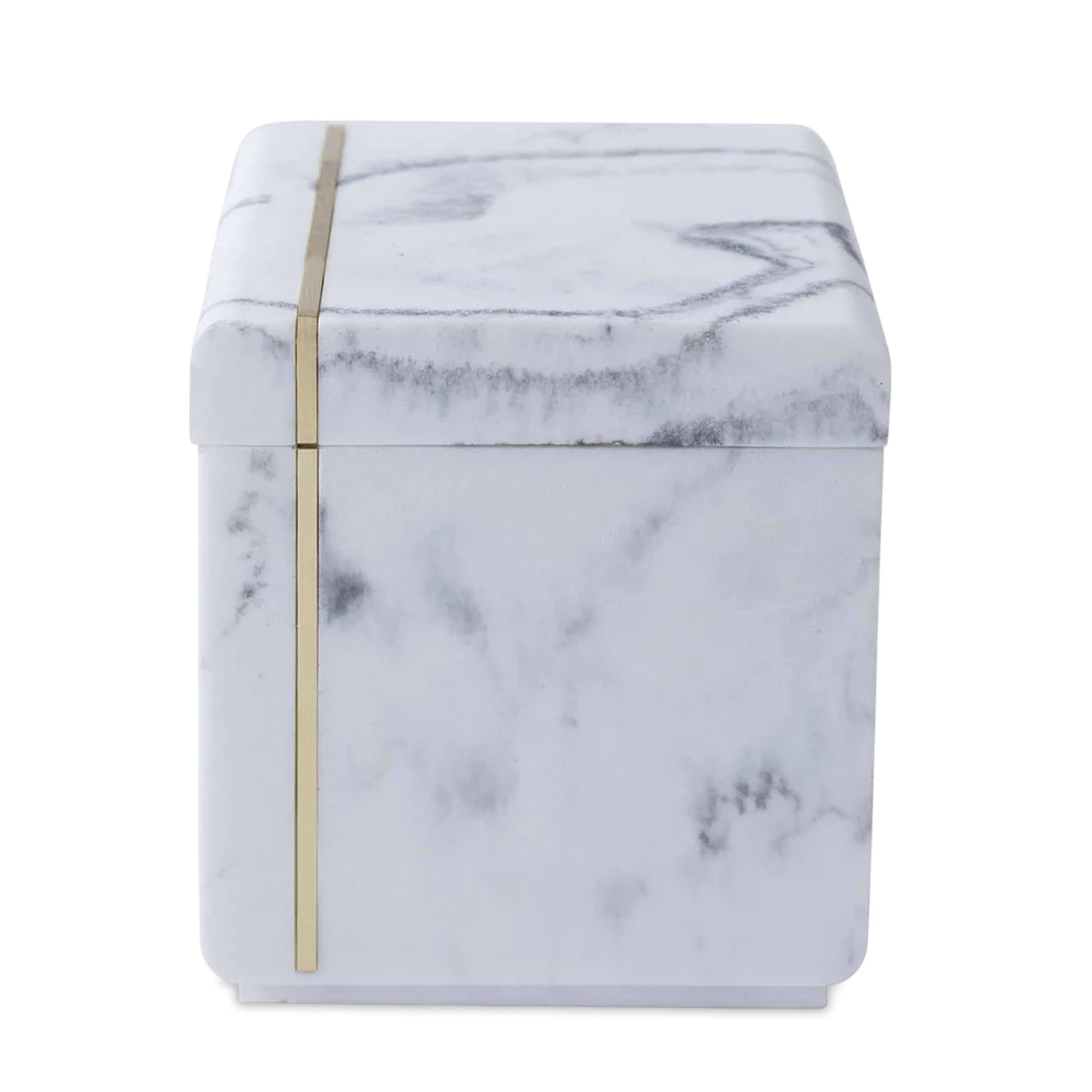 Latitude Run® Ben & Jonah Oro Streak Marble Resin Cotton Jar With Brass ...