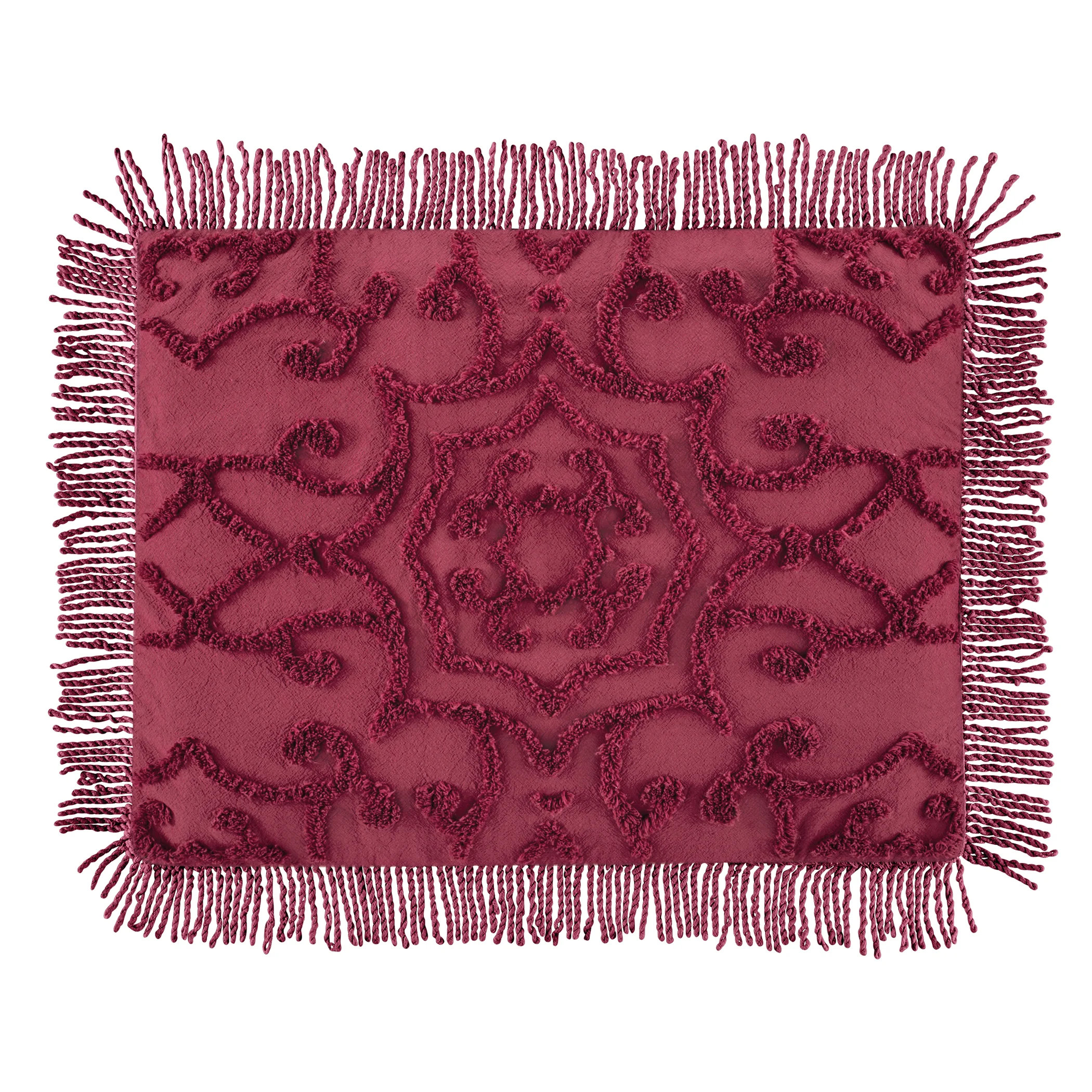 Winston Brands Patchwork Style Textured Chenille Fringe Border Pillow ...