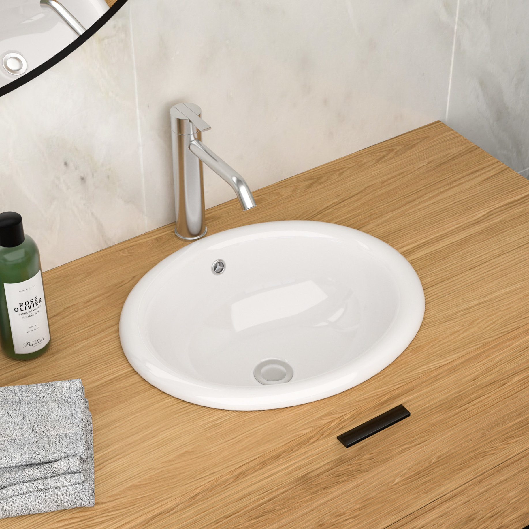 Symple Stuff White 17"x15.5" Ceramic Semi - Recessed Bathroom Sink ...