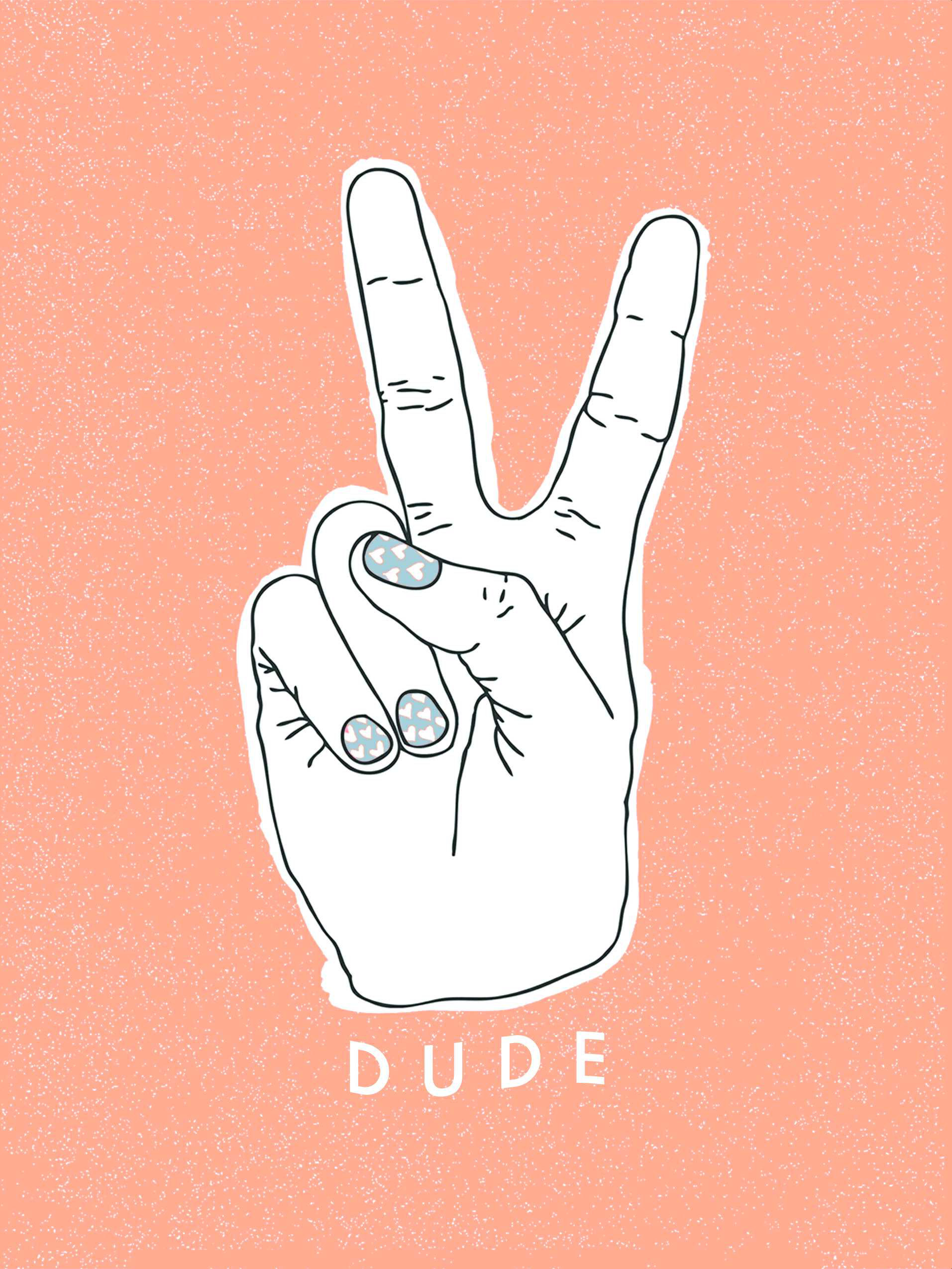 Trinx " Peach Peace Sign Dude " | Wayfair