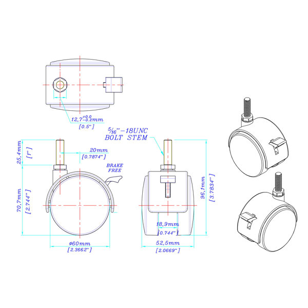 Outwater 2-3/8in. Black Nylon Swivel Hooded Hercules Twin Wheel Caster ...