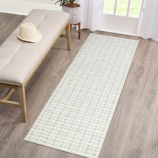 Ebern Designs Indoor Modern Geometric Area Rug Washable Low Pile Soft ...