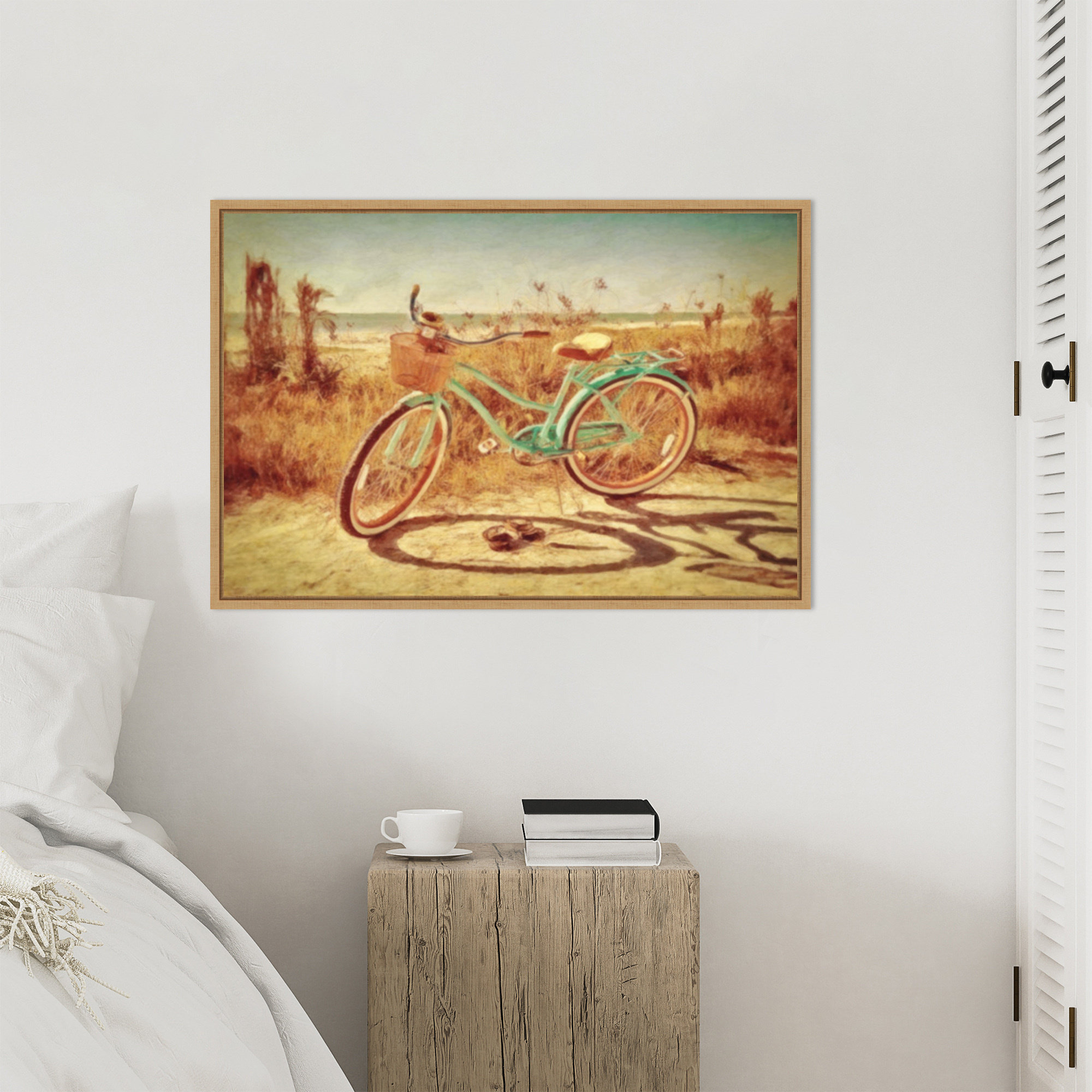 Beachcrest Home™ Sanibel Bike by Graffi*tee Studios Framed Canvas Wall Art Print | Wayfair
