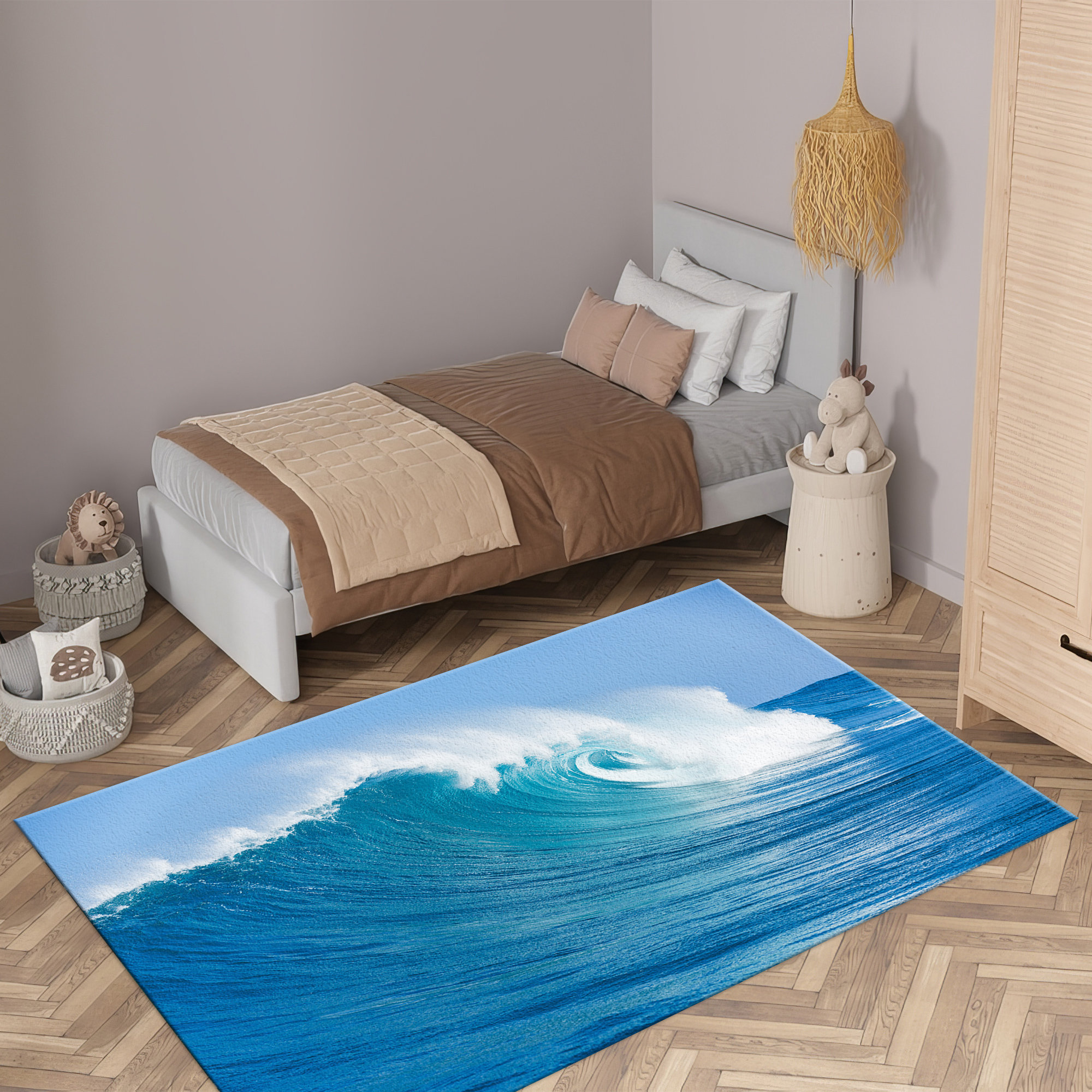 kayra export Chic Non-Woven Thin Type Printed Rug Featuring Elegant ...