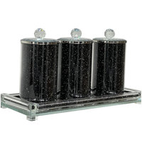 NUBE Rugs Ambrose Exquisite Three Glass Canister And Tray Gift Set ...