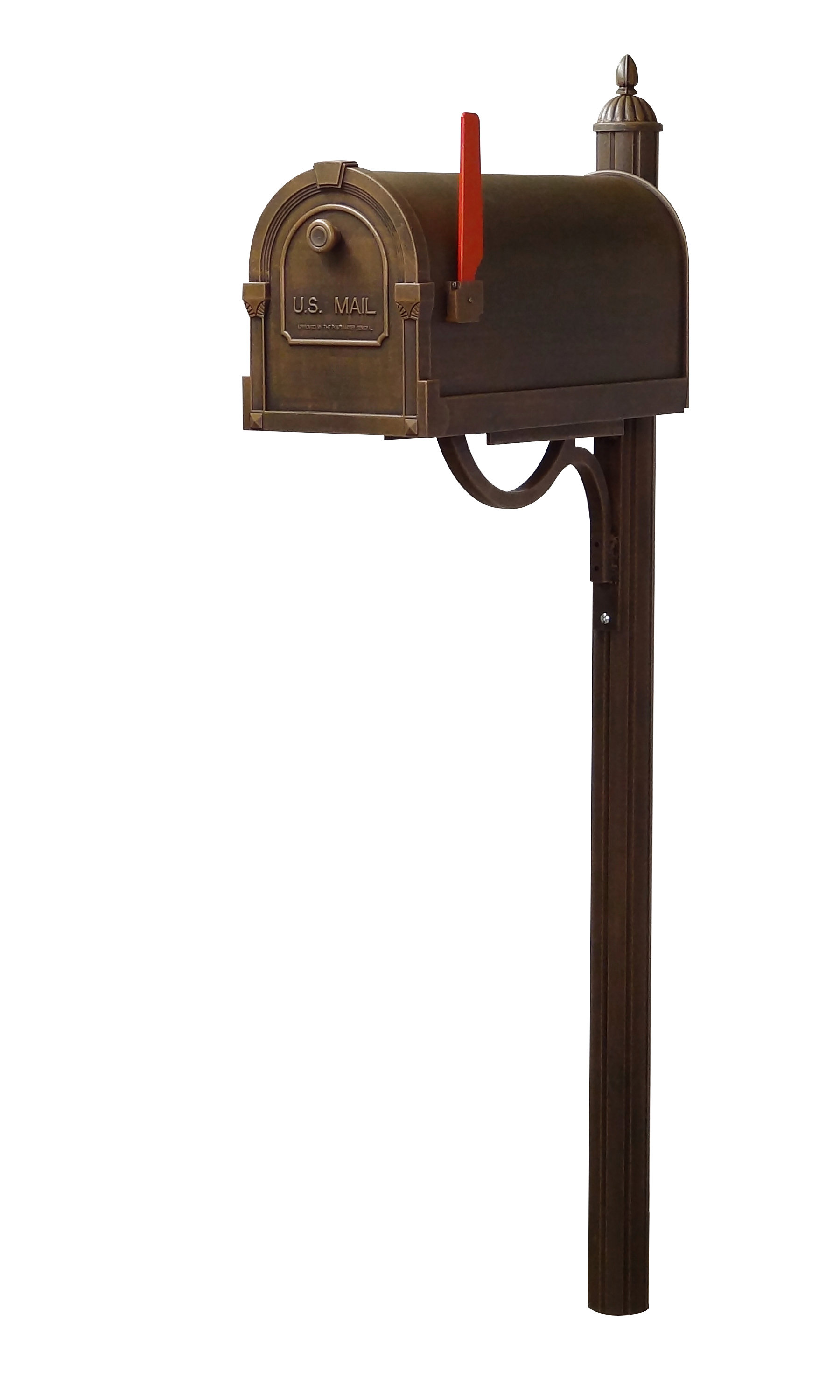 Special Lite Products Savannah Post Mounted Mailbox with Rain Overhang ...