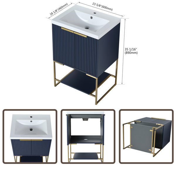 Mercer41 Tynisa 23.6'' Single Bathroom Vanity with Resin Top | Wayfair