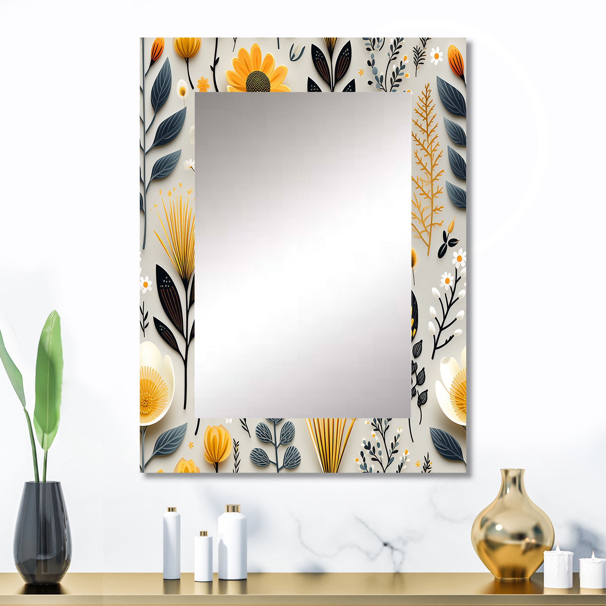Dakota Fields Nature's Exquisite Floral Collage - Floral Mirror Wall ...