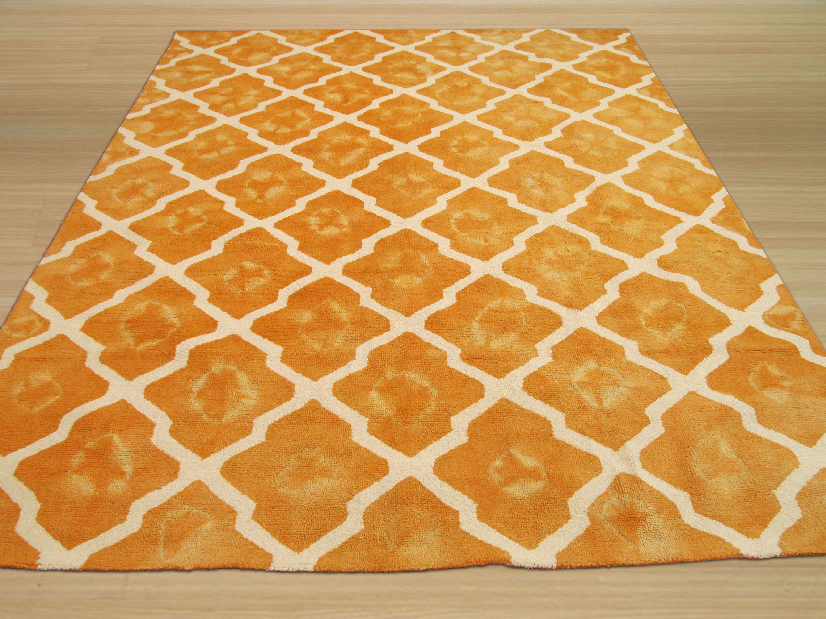 House of Hampton® Oman Stylish Orange Hand Tufted Wool Rug | Wayfair
