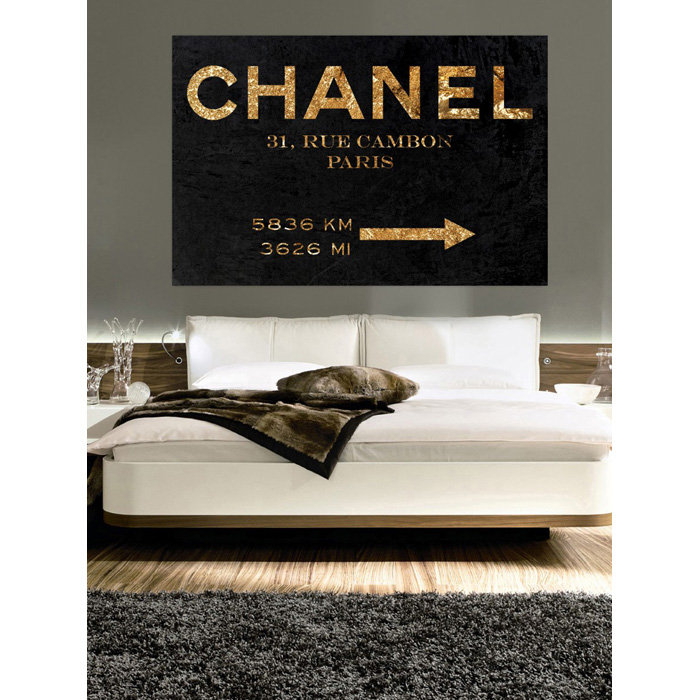 Oliver Gal Prints Couture Road Sign Night - Wrapped Canvas Graphic Art ...