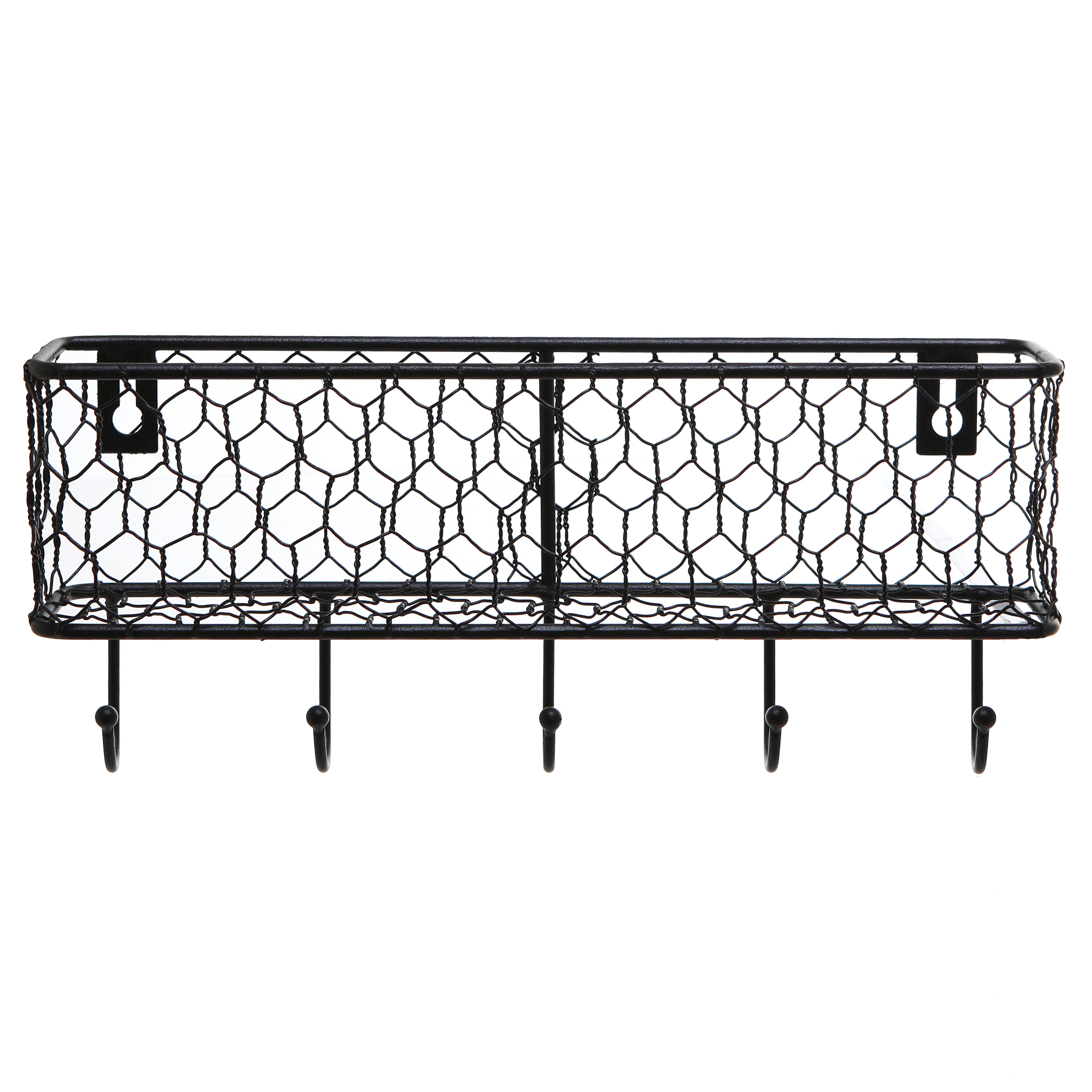 MY GIFT Pouliot Wall Key Organiser with Key Hooks and Mail Storage ...