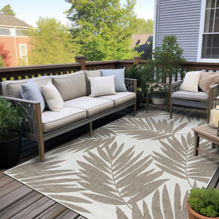 Ivory & Cream Outdoor Rugs You'll Love | Wayfair