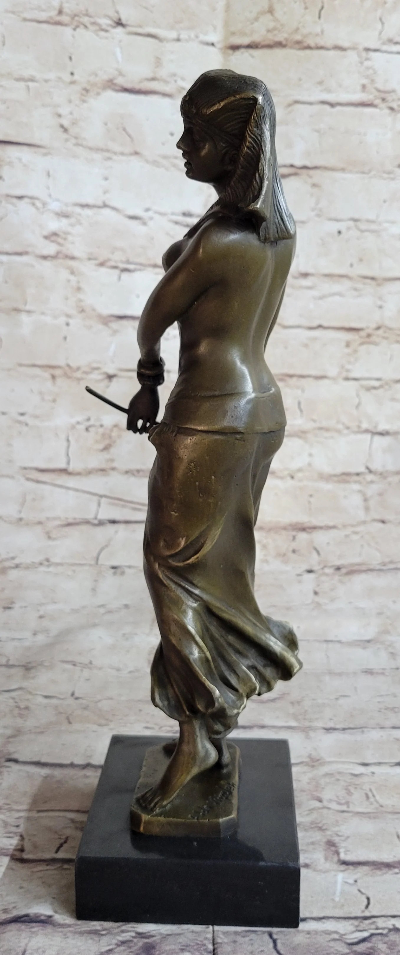 Williston Forge Signed Original Aldo Vitaleh Egyptian On The Nile Princess Bronze Sculpture Deco ...
