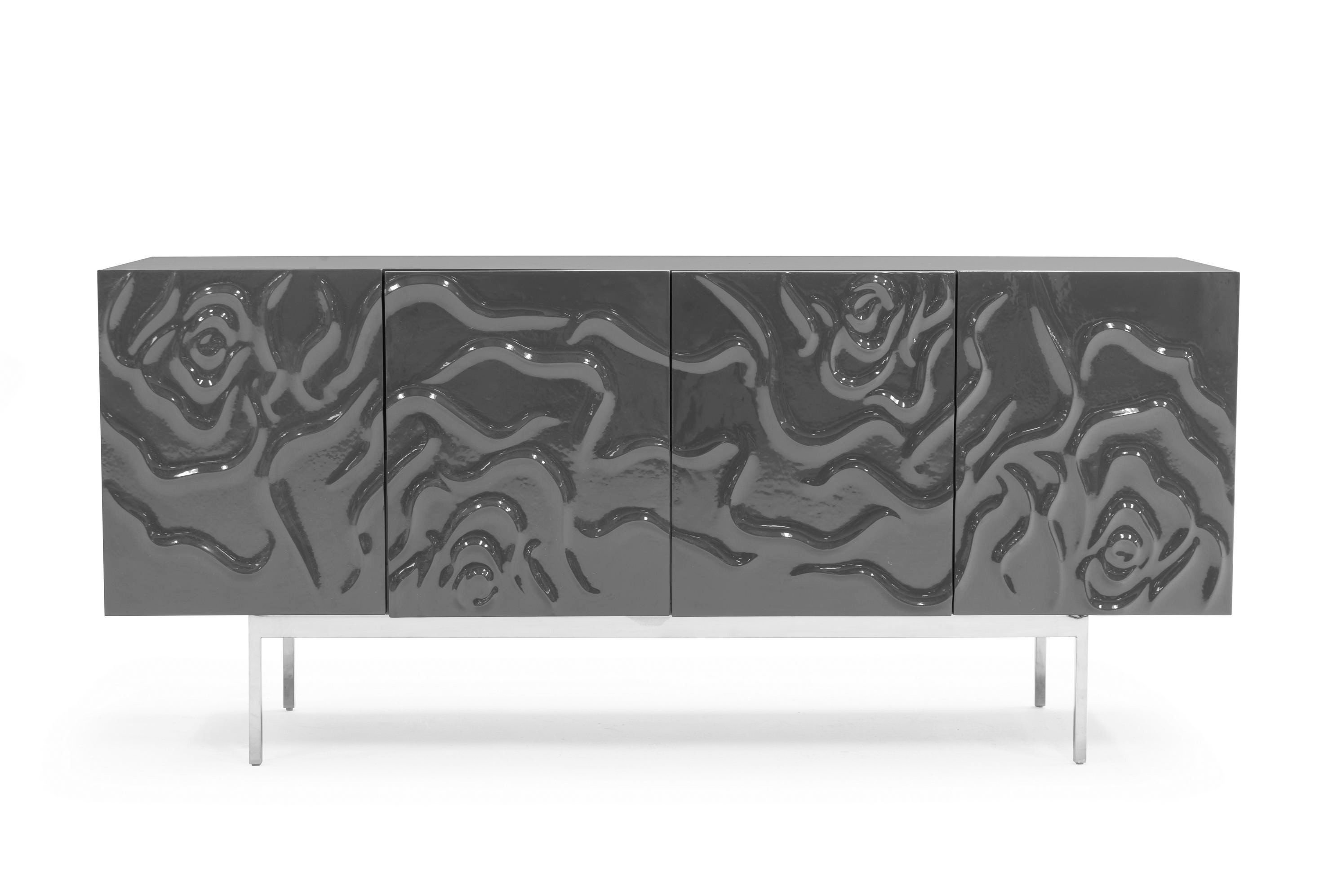 Orren Ellis Valencio High Gloss Sideboard & Reviews | Wayfair