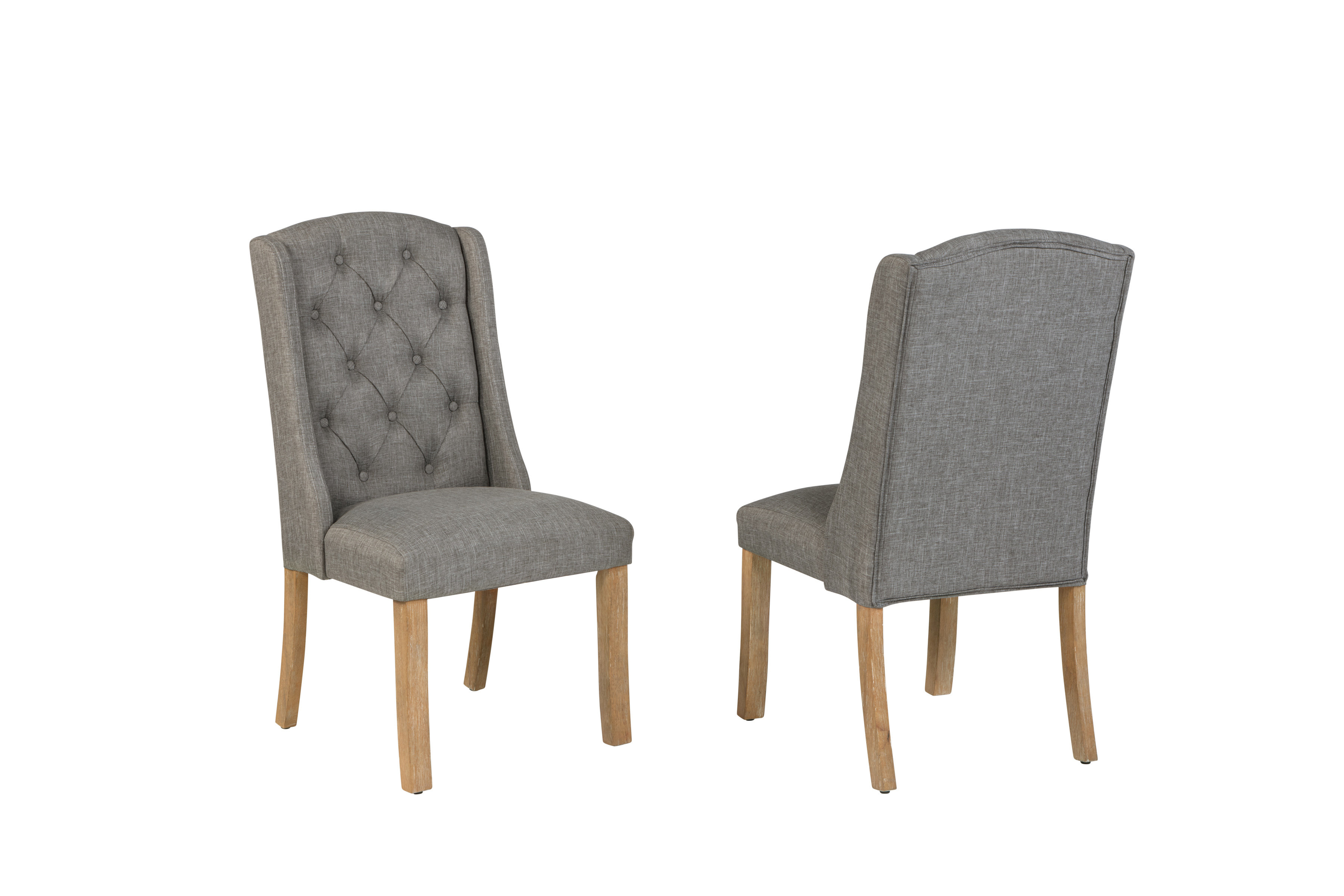 Red Barrel Studio® Winged Dining Chairs With Button Tufted Back | Wayfair