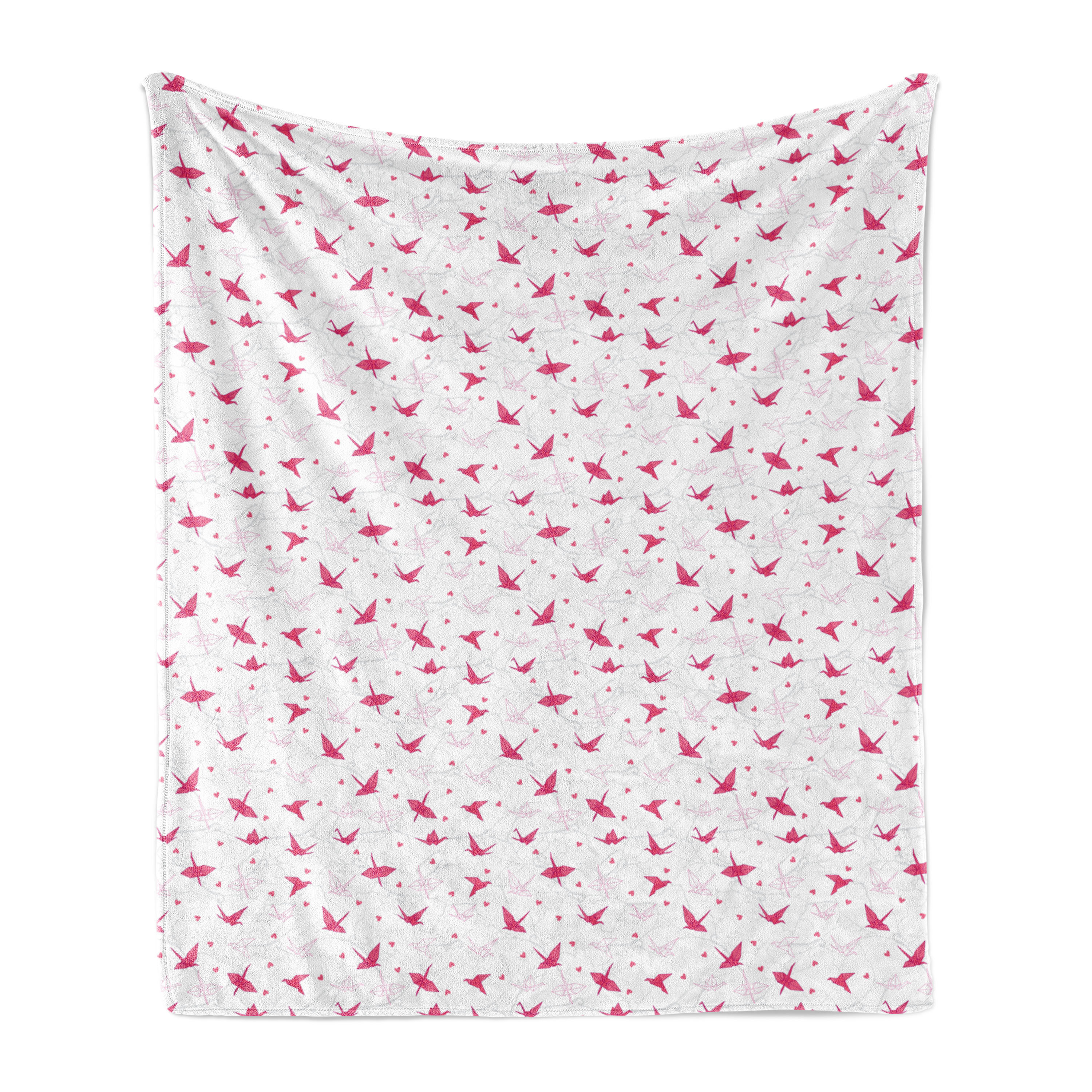 Ambesonne Love Fleece Throw Blanket Origami Cranes with Hearts 60"x80 ...