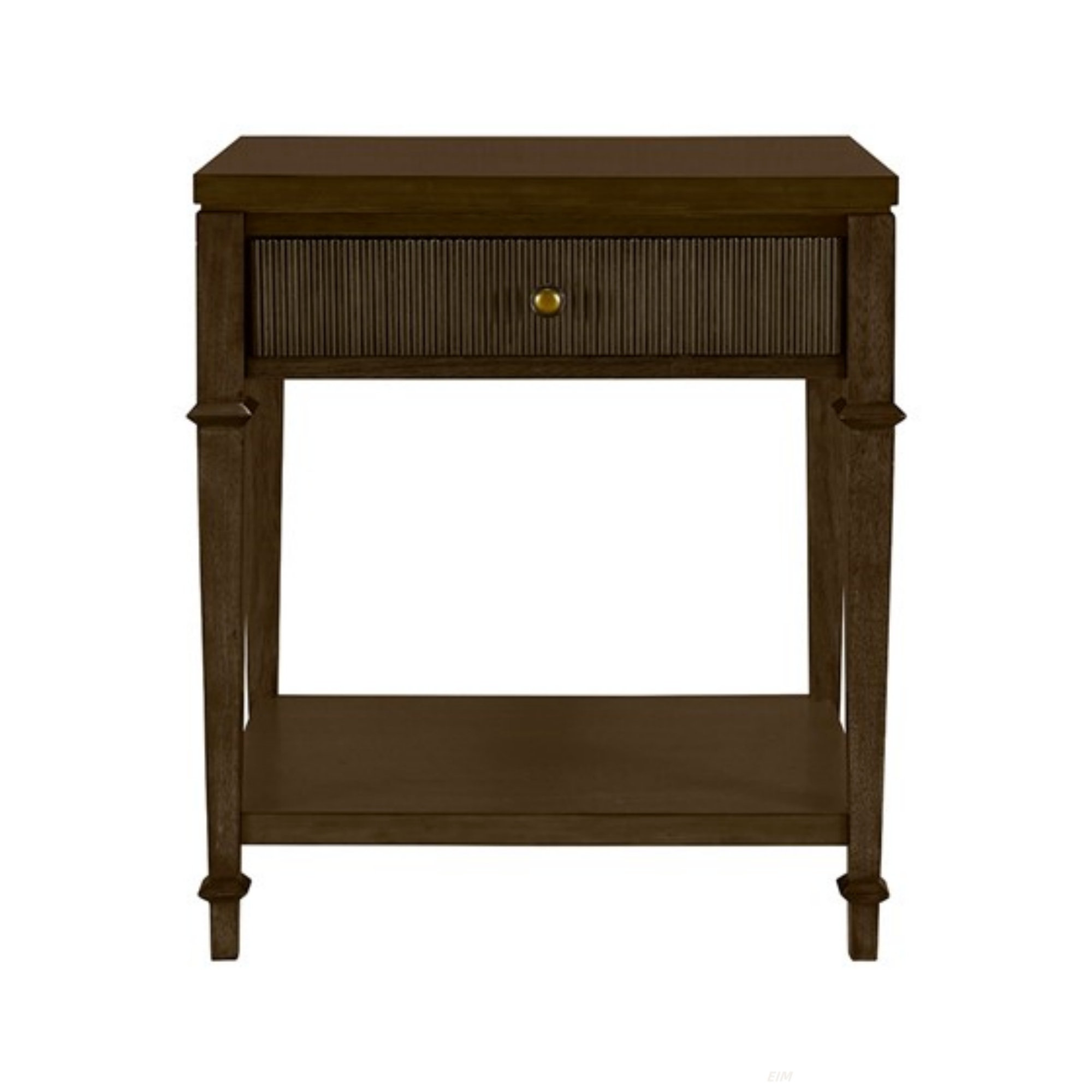Canora Grey Kenna Nightstand, Dark Brown Wood Veneer Nightstand ...