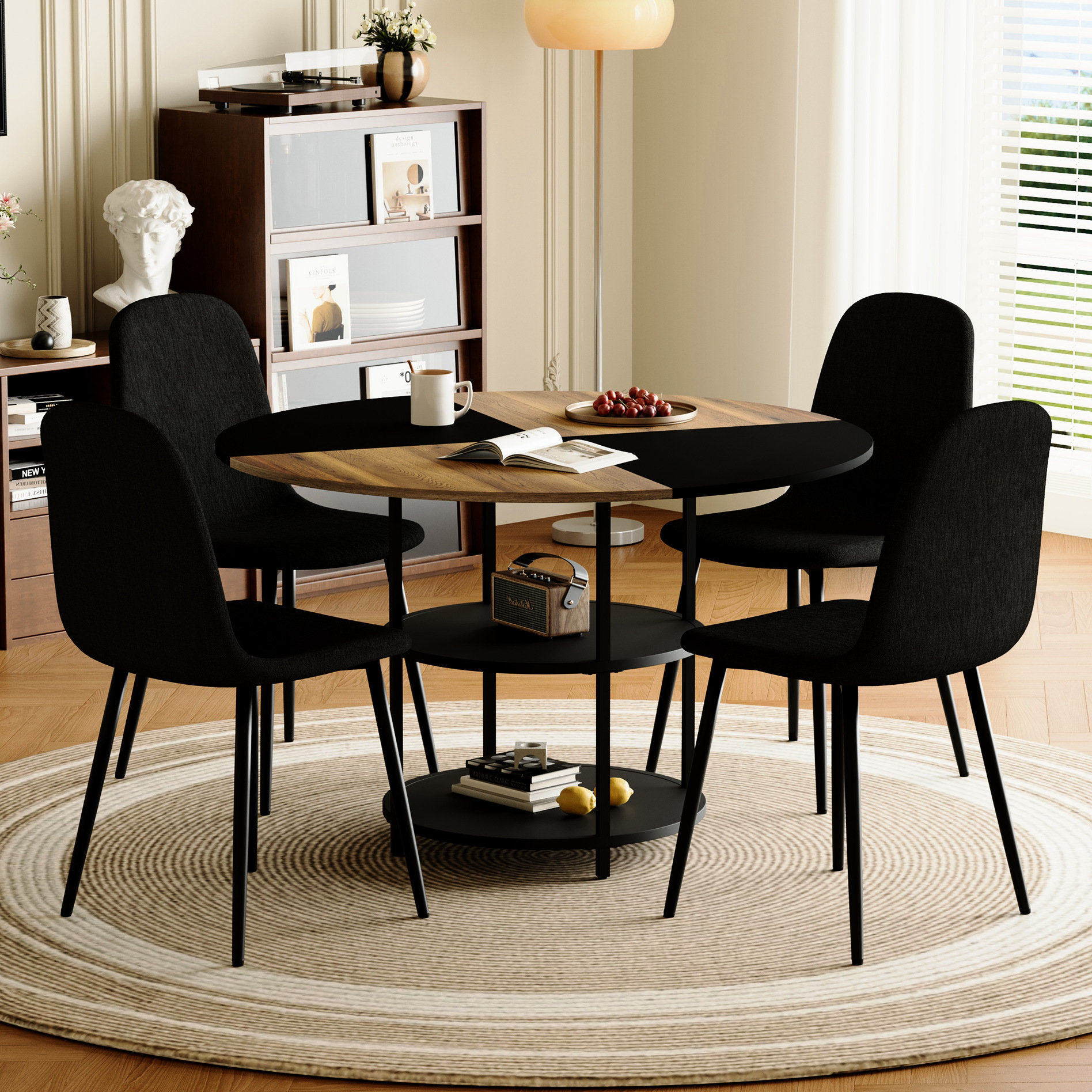 George Oliver 47.3-inch Diameter Modern Splicing Dining - Double-layer ...