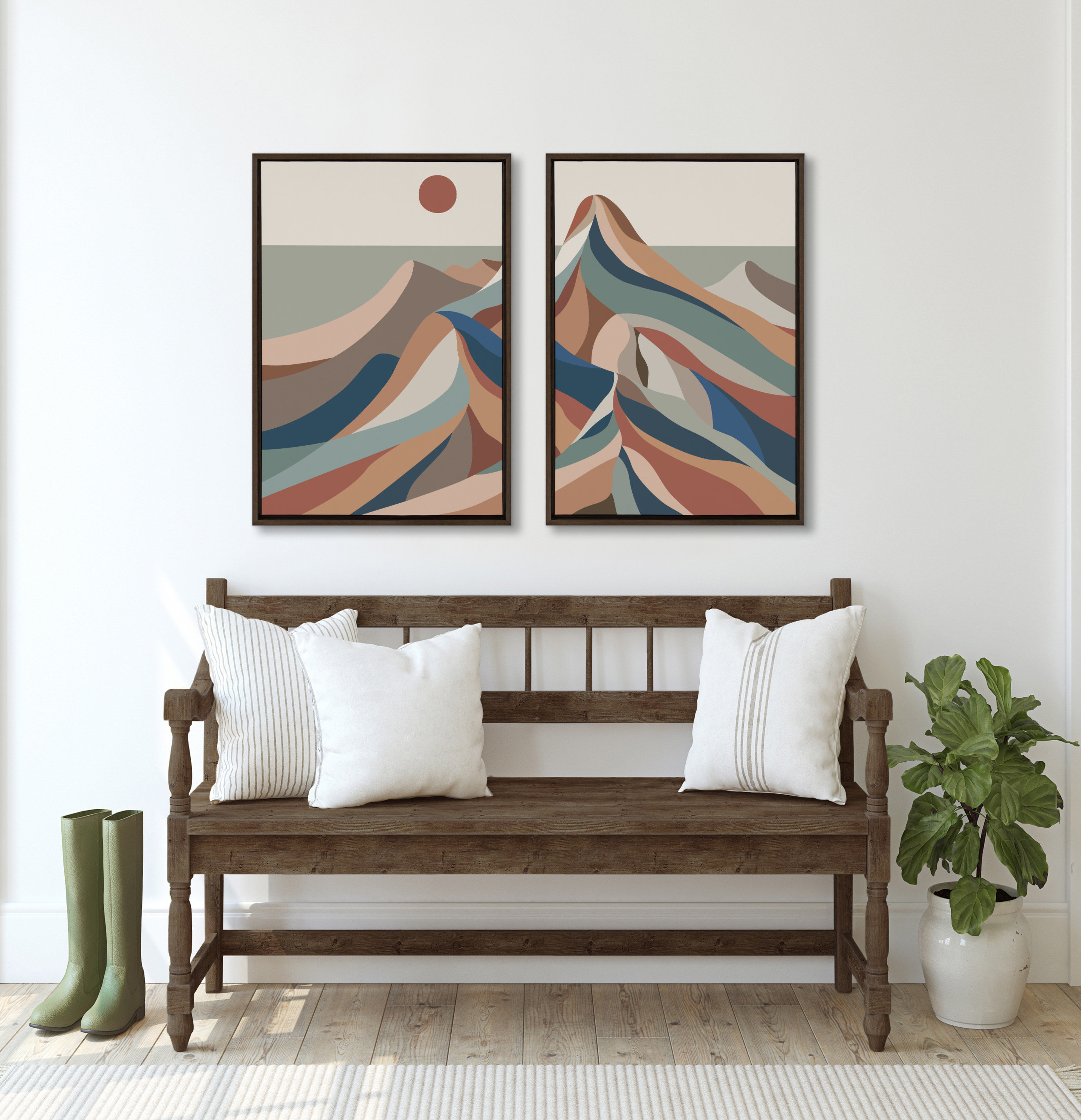 Corrigan Studio® Keaundrea Mid Century Modern Mountains by Rachel Lee ...