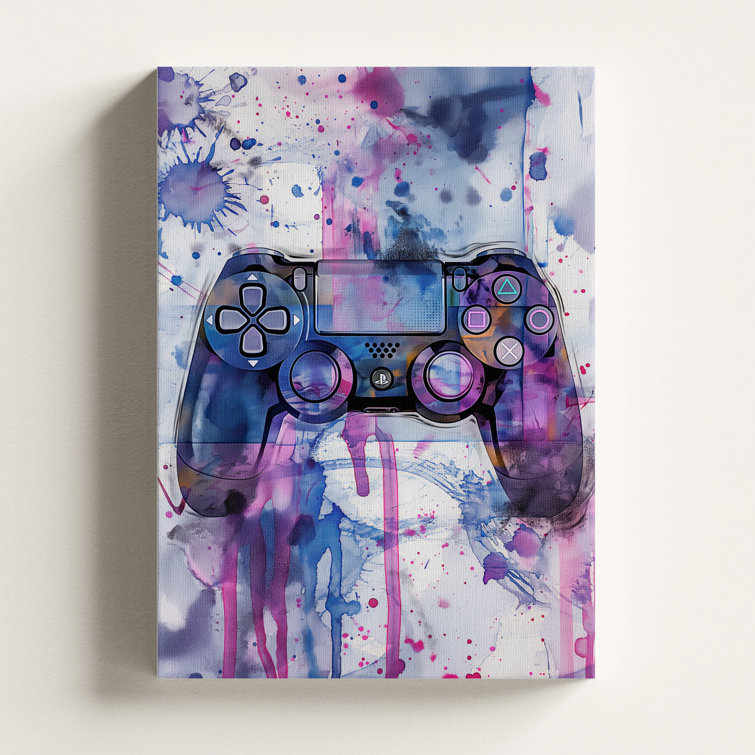 Lark Manor Gaming Controller Canvas Wall Art | Abstract Gamer Decor ...