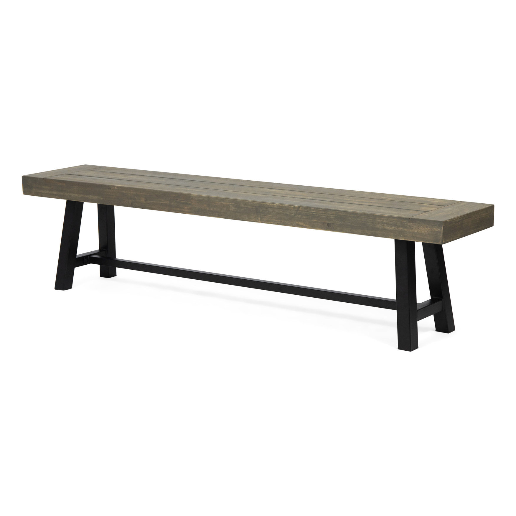 Latitude Run® Gray Wood Bench For Outdoor Lasting Area - Enjoy Long ...